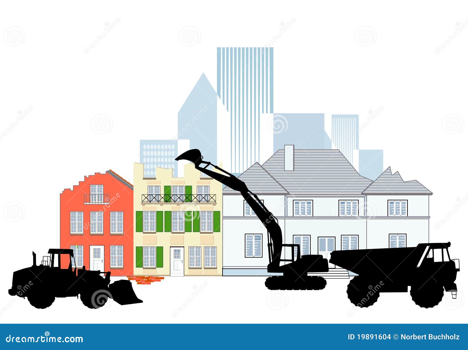 Demolition Building Vector Illustration | CartoonDealer.com #19891604