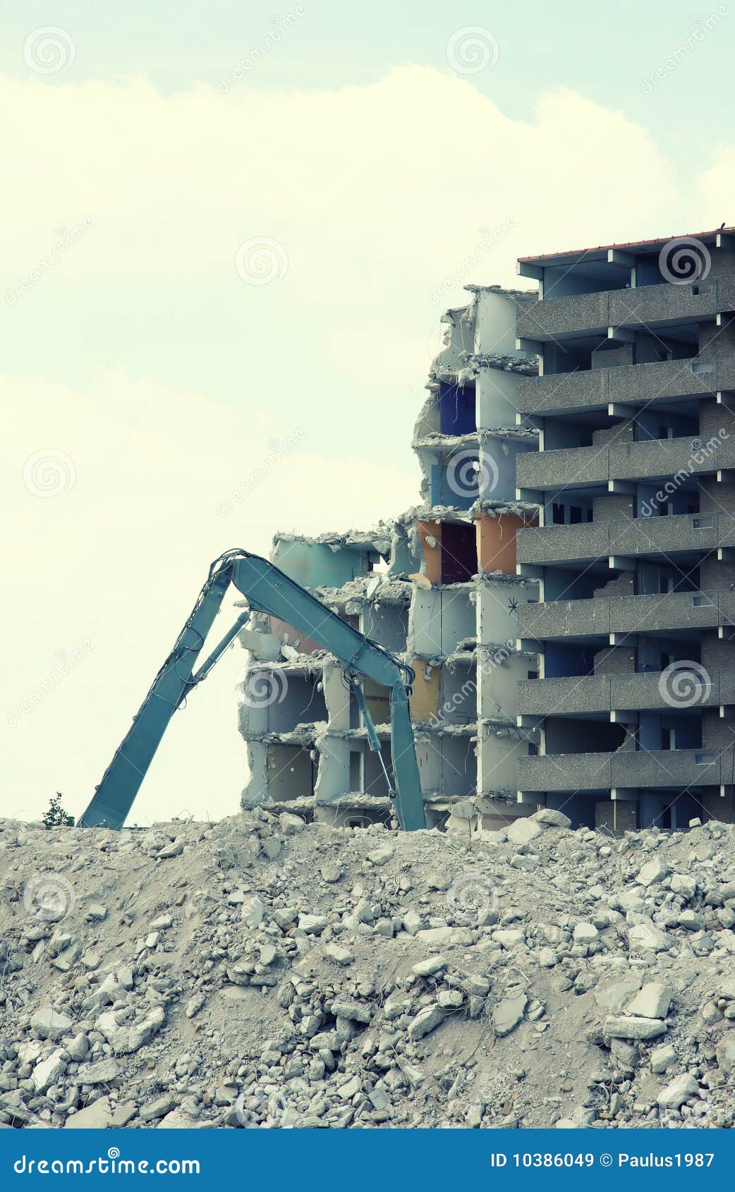 Demolition of a building 2 stock image. Image of destruction - 10386049