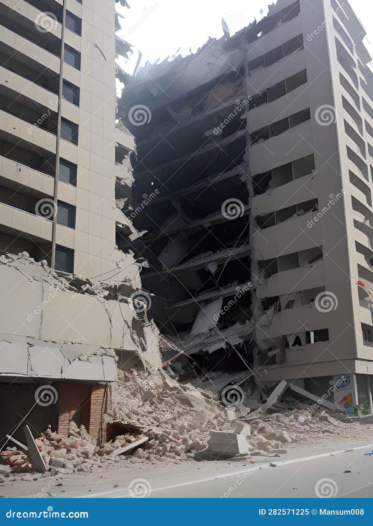Demolition of the Building in the City, Collapsed Building, AI ...
