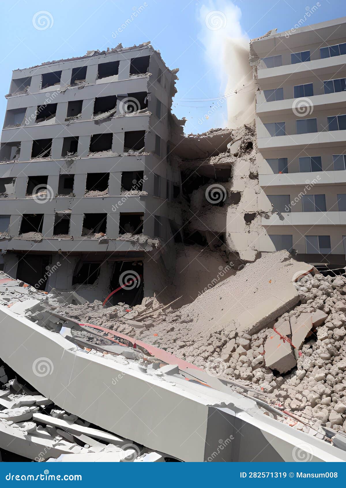Demolition Of The Building In The City, Collapsed Building, AI ...