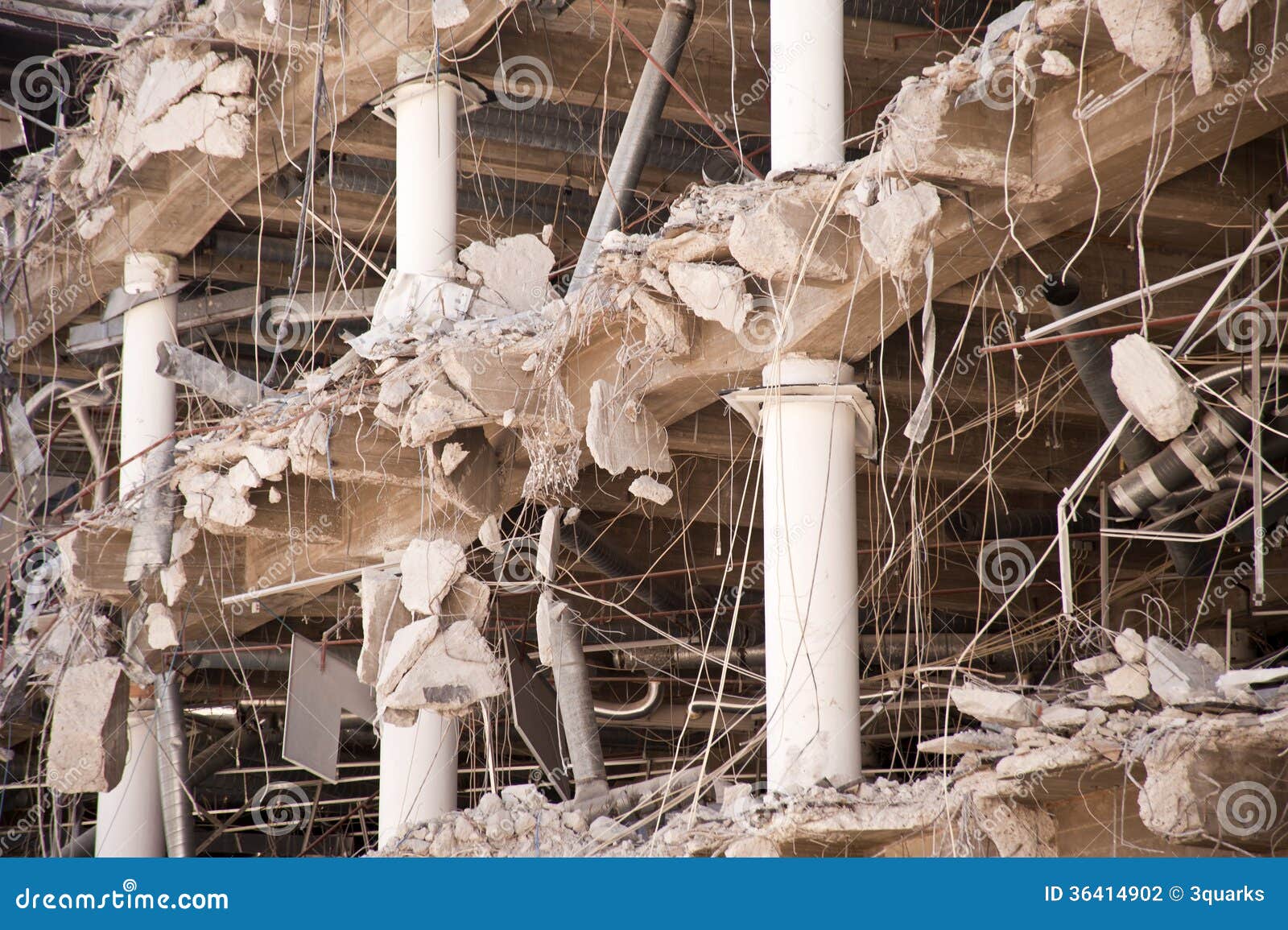 Demolition Of Building Collapse Bricks Wall Royalty-Free Stock Photo ...
