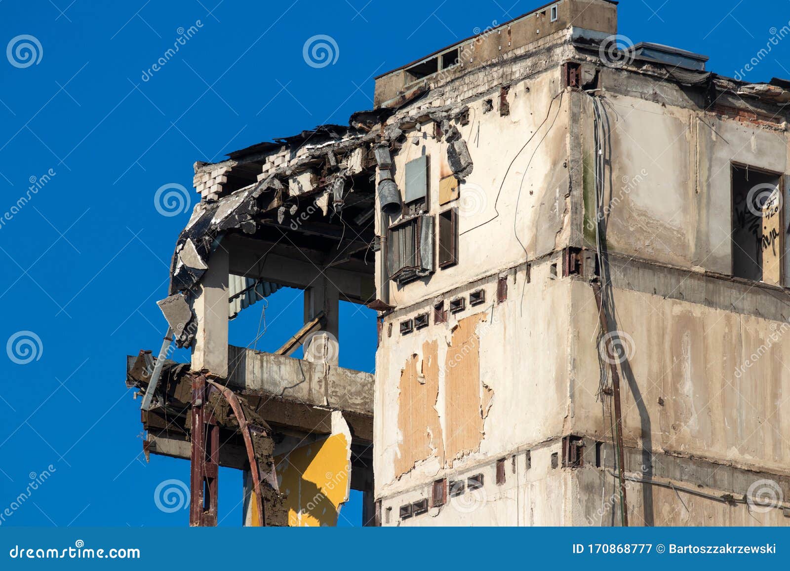Demolition of a Building with Heavy Equipment Stock Image - Image of ...