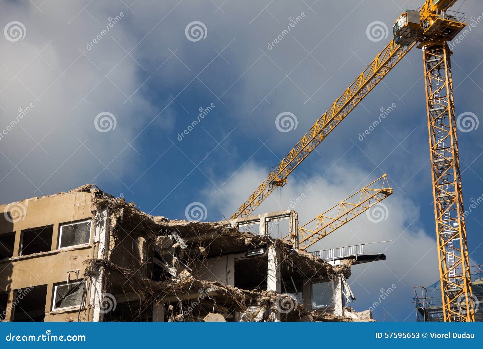 Demolition building stock image. Image of real, crane - 57595653