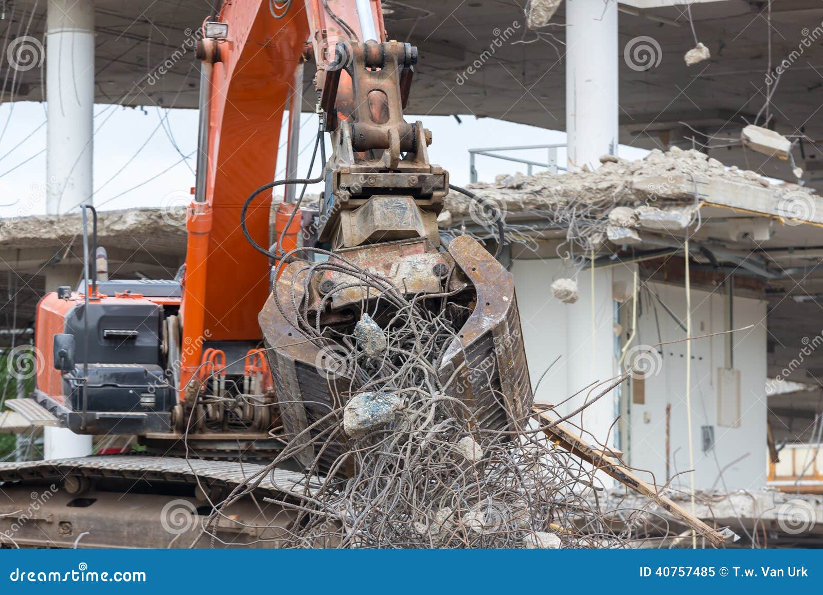 Demolition of a Concrete Building Stock Image - Image of floor ...