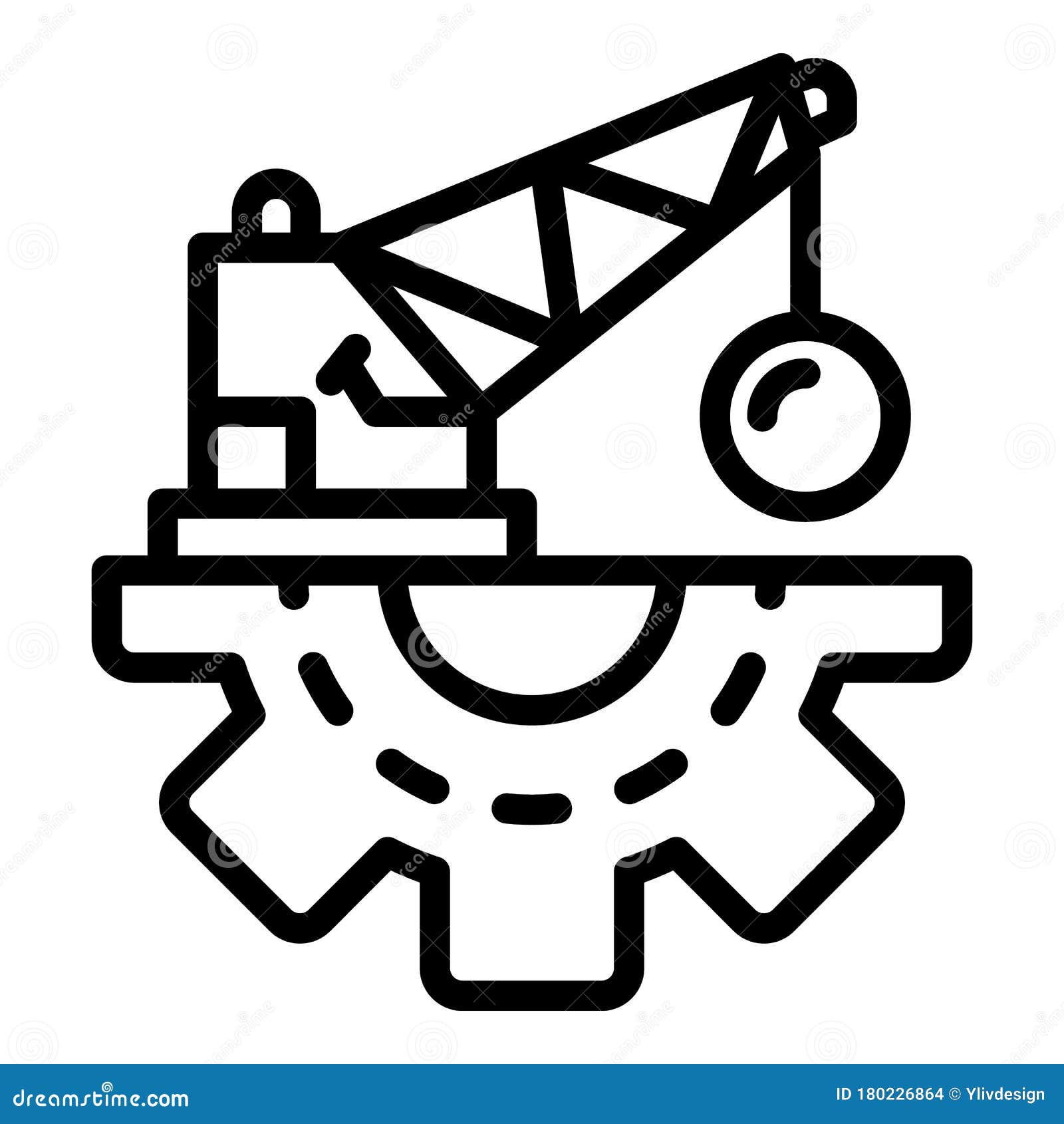 Demolition Crane Icon, Outline Style Stock Vector - Illustration of ...