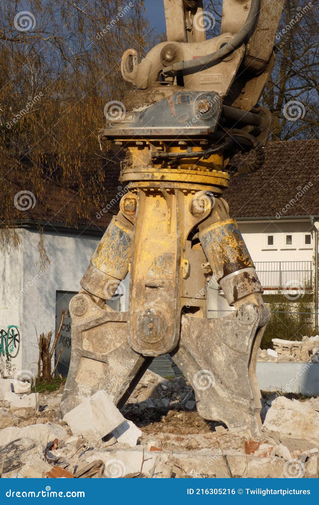 Demolition Cutter on the Construction Site in Rest Mode Stock Photo ...