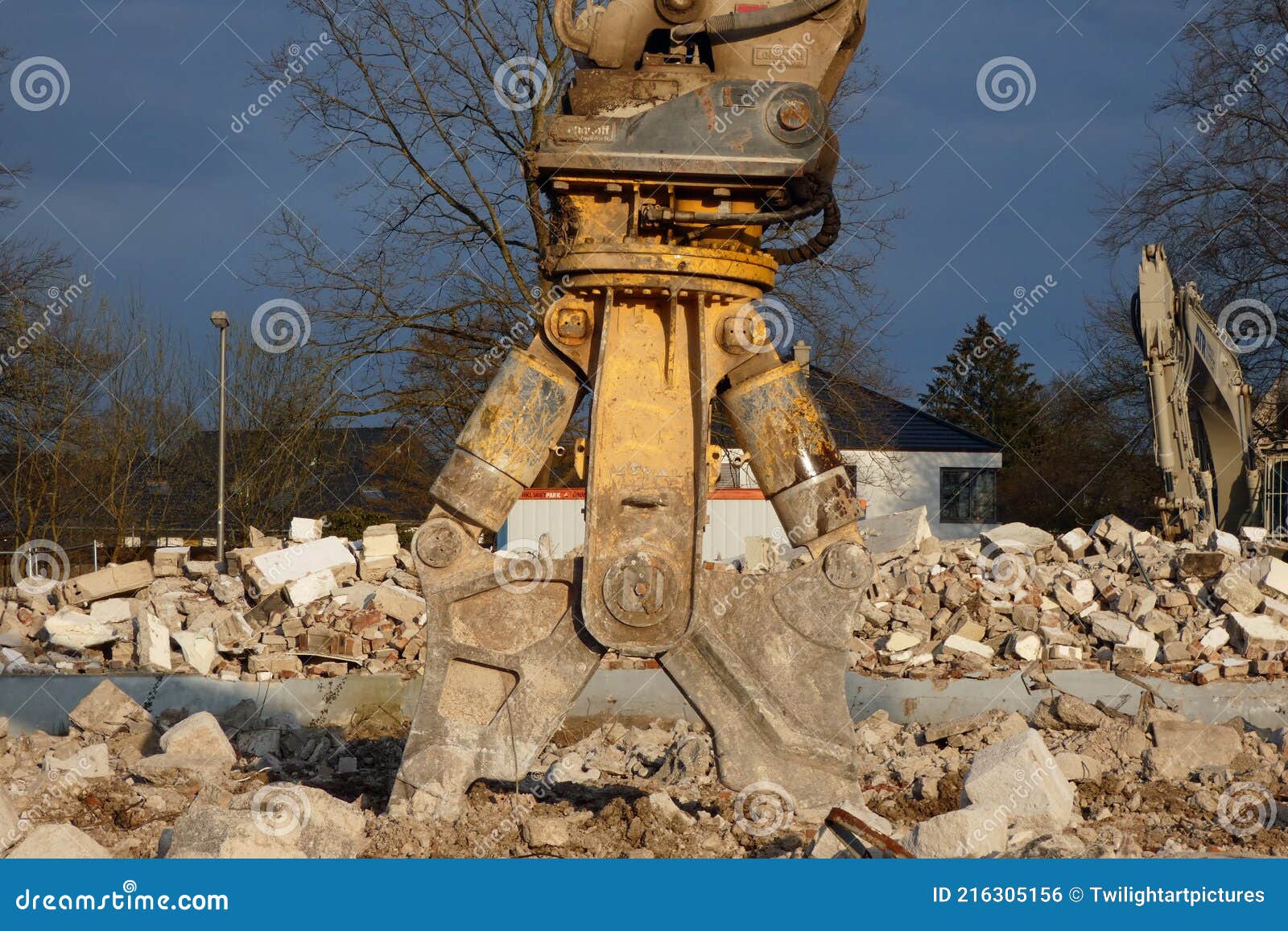 Demolition Cutter on the Construction Site in Rest Mode Stock Photo ...