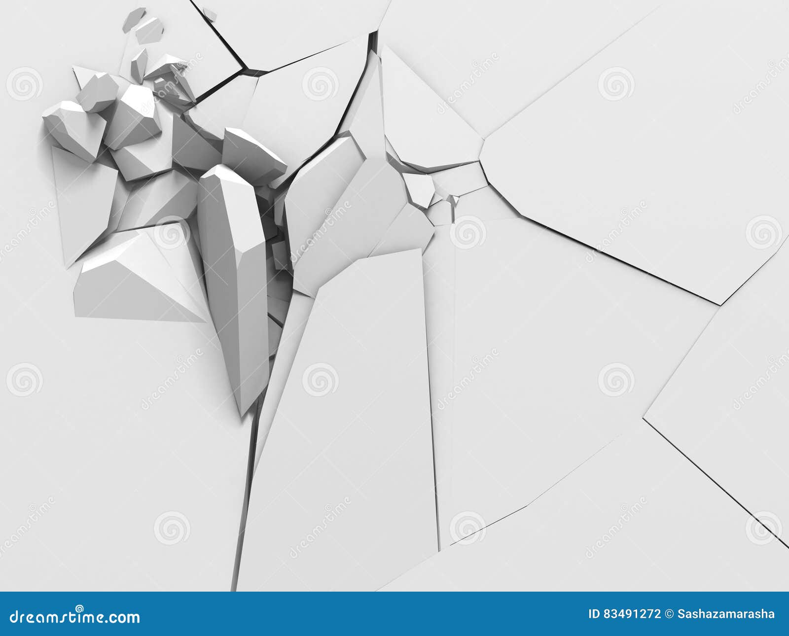 Demolition Destruction Explision of White Wall Hole. Abstract Ba Stock ...