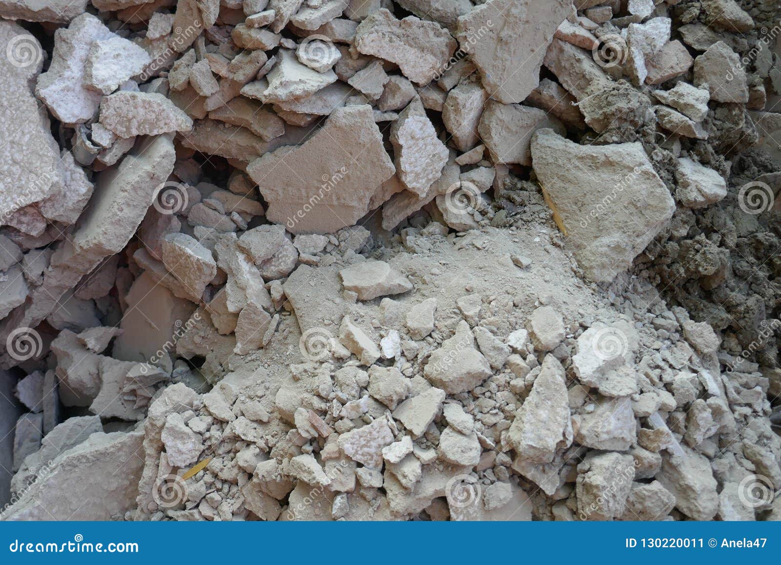 Building Rubble, Rubble Pile.Demolition of a Detached House Stock Image ...