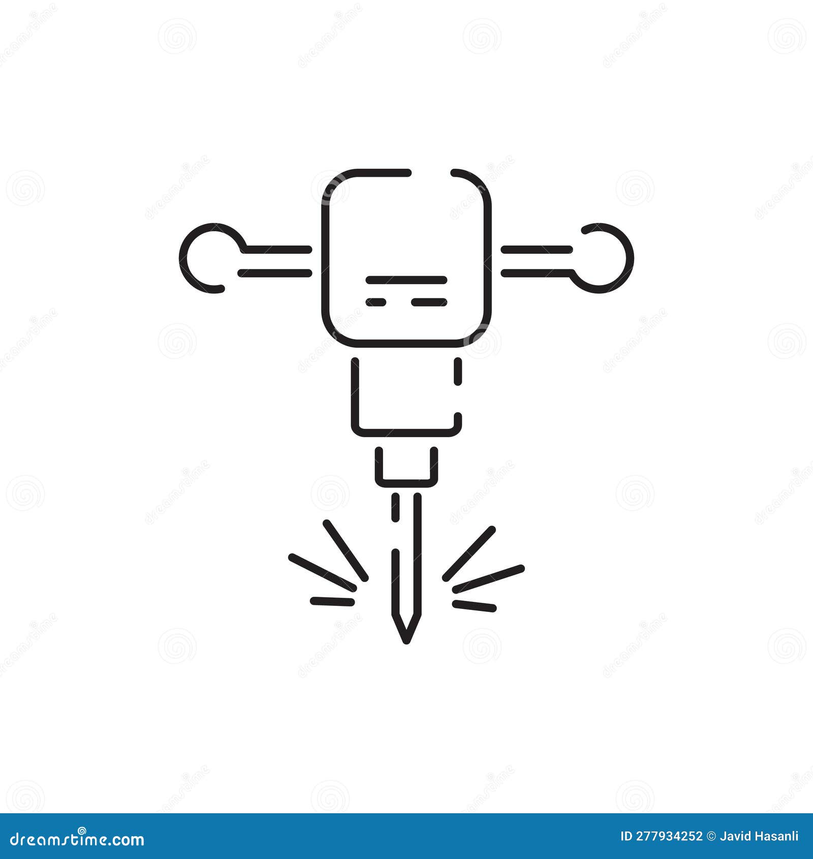 Demolition Drill Construction Tools Vector Line Icon Stock Vector ...