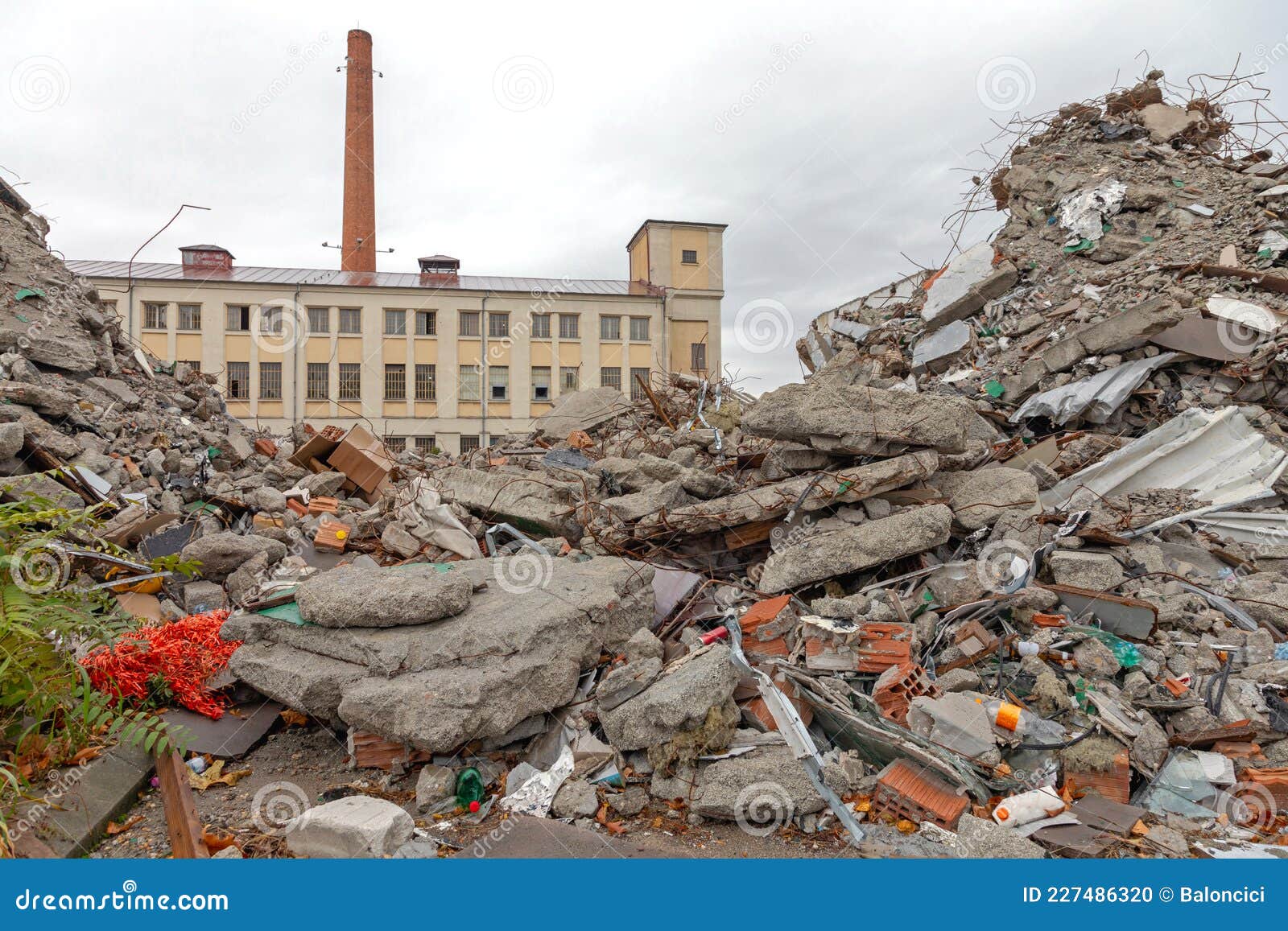 Demolition Factory Rubble stock photo. Image of ruins - 227486320