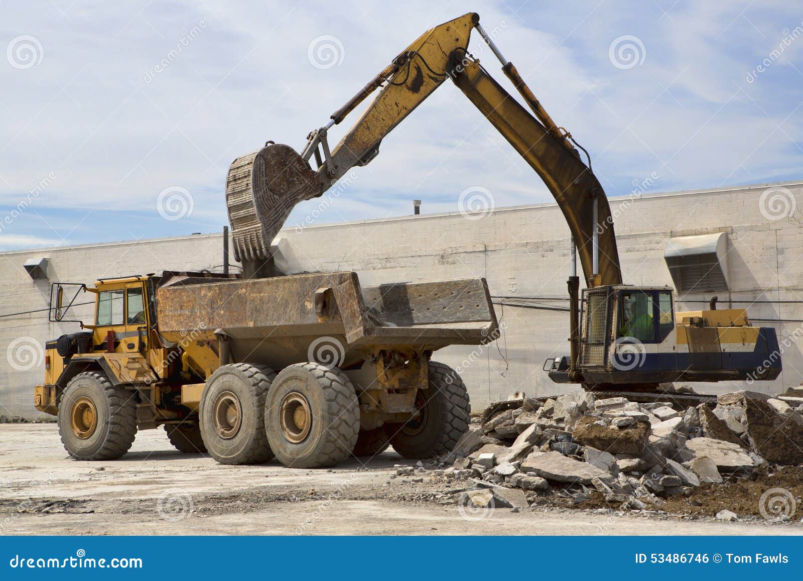 Demolition stock photo. Image of scoop, dump, heavy, demolition - 53486746