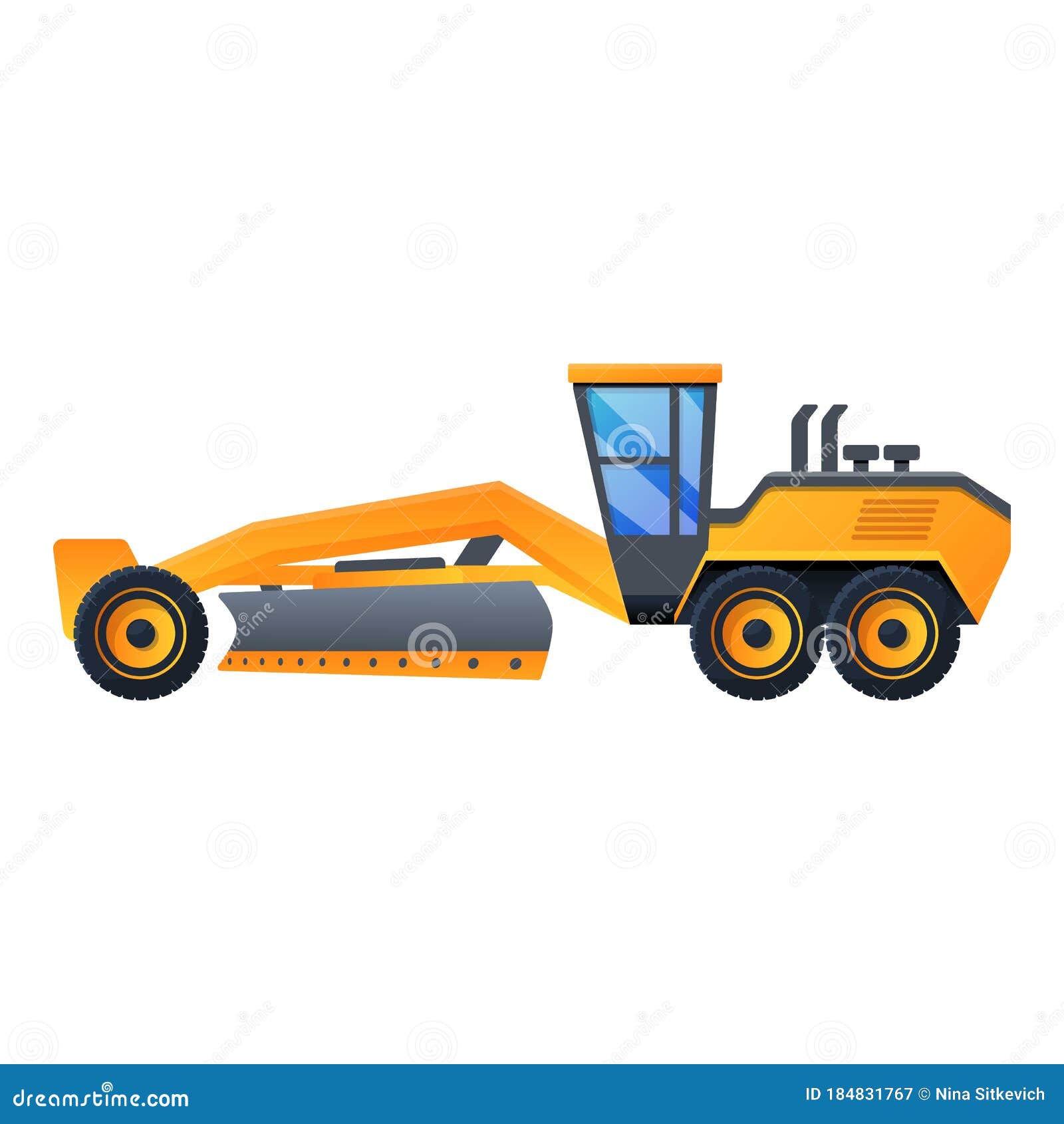 Demolition Grader Machine Icon, Cartoon Style Stock Vector ...