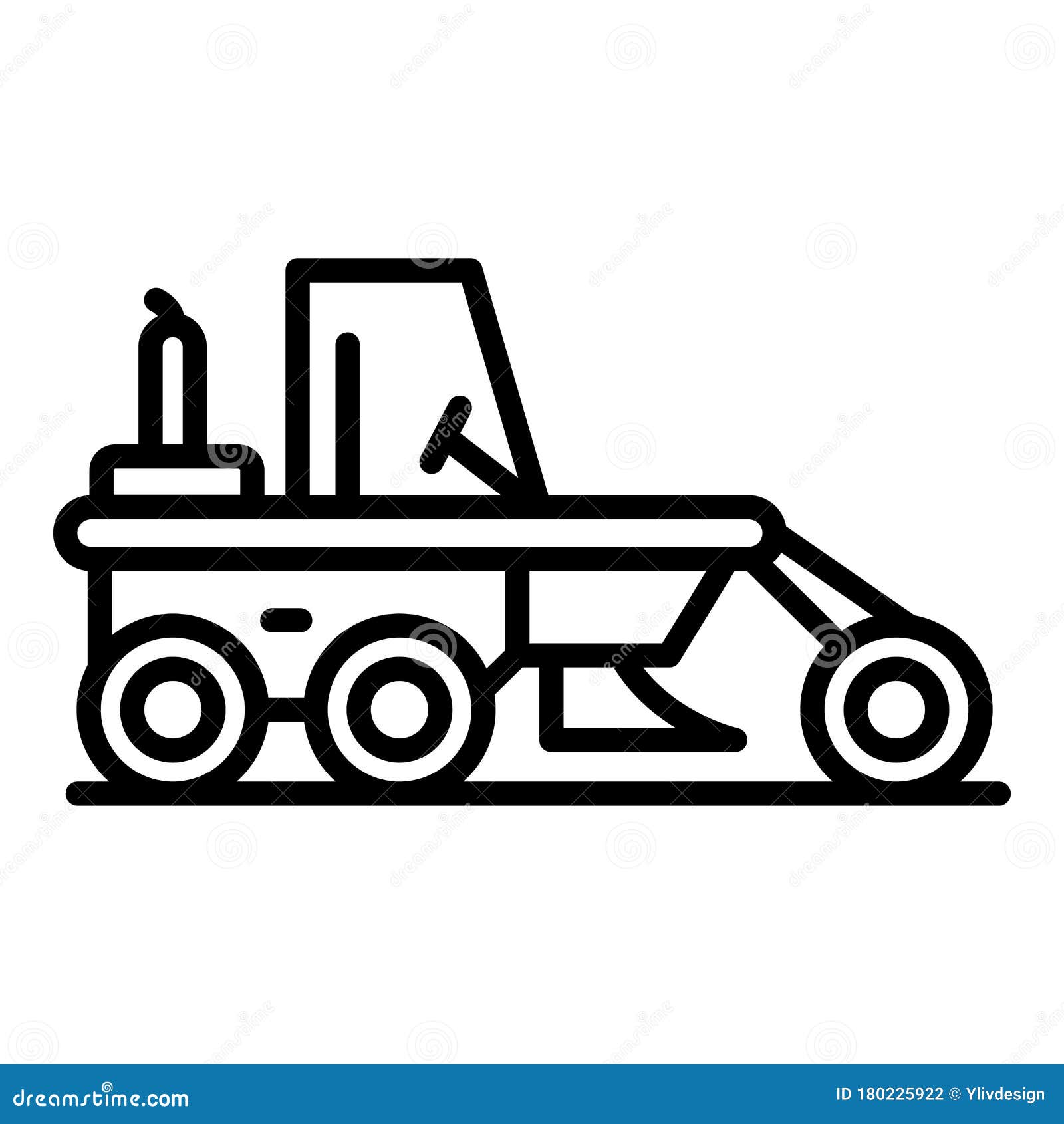Outline Grader Drawing. Industrial Cargo Transport. Side, Top And Front ...