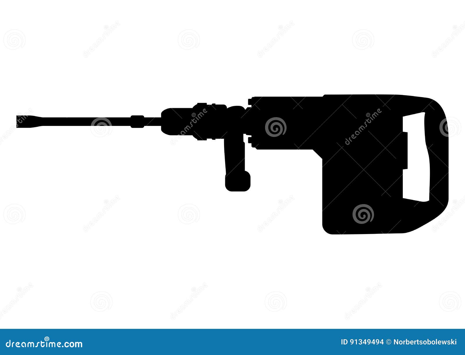 Demolition hammer stock vector. Illustration of drill - 91349494