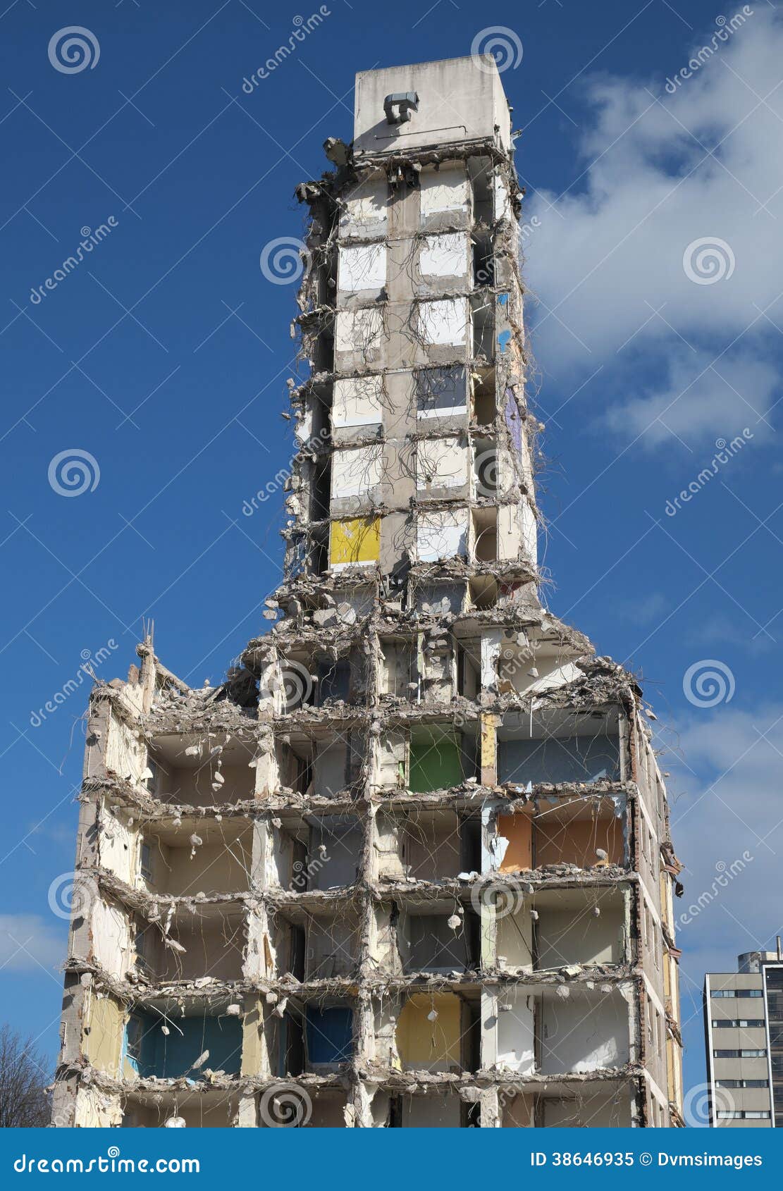 Demolition of Highrise Flats Stock Image - Image of destruction ...