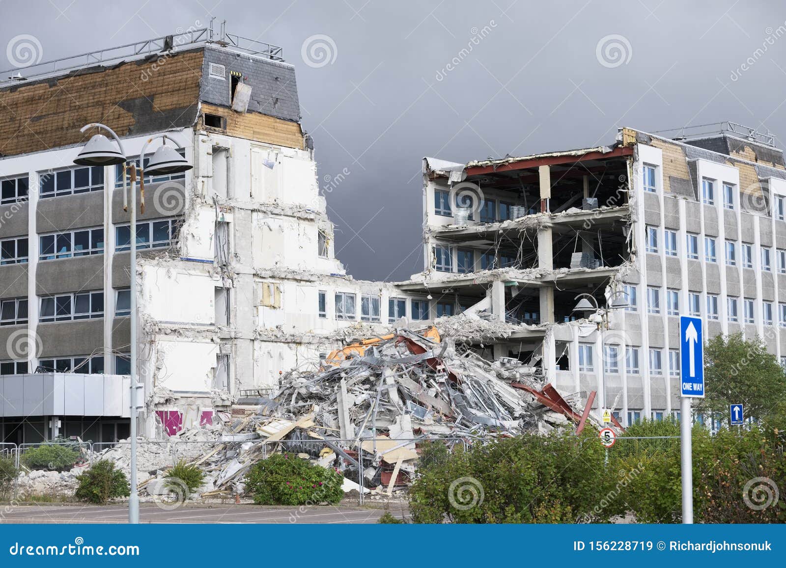 Demolition of Hotel Collapse Following Bomb Blast Explosion Stock Image ...