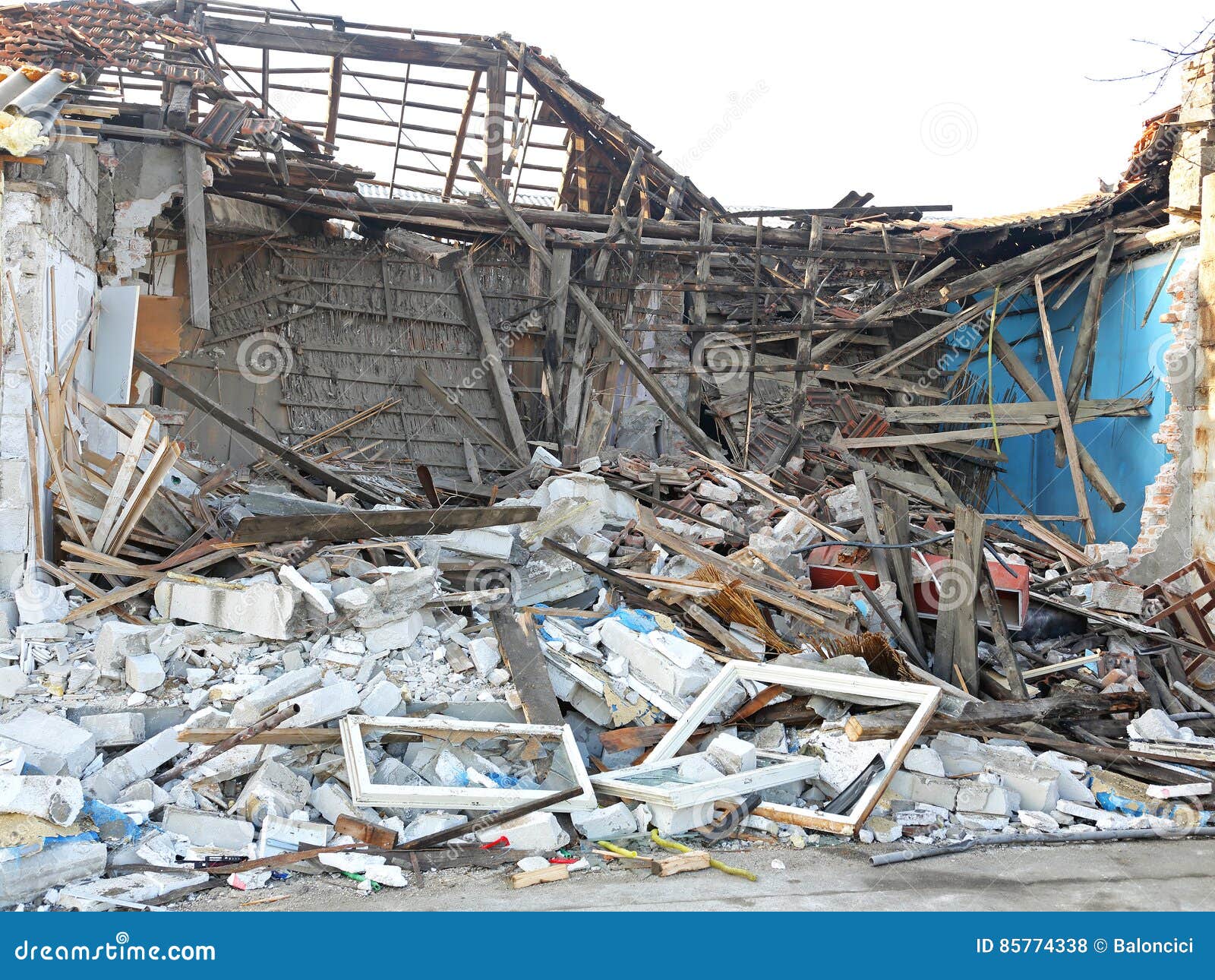 Demolition House stock photo. Image of shack, crushed - 85774338