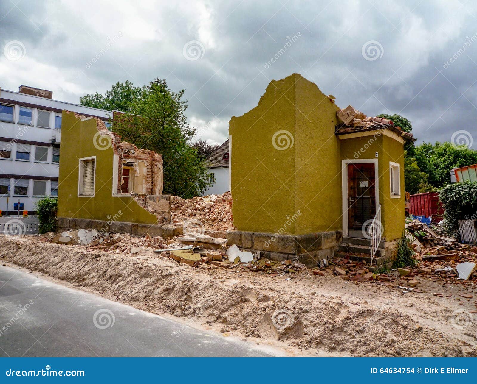 Demolition of a house stock photo. Image of exterior - 64634754