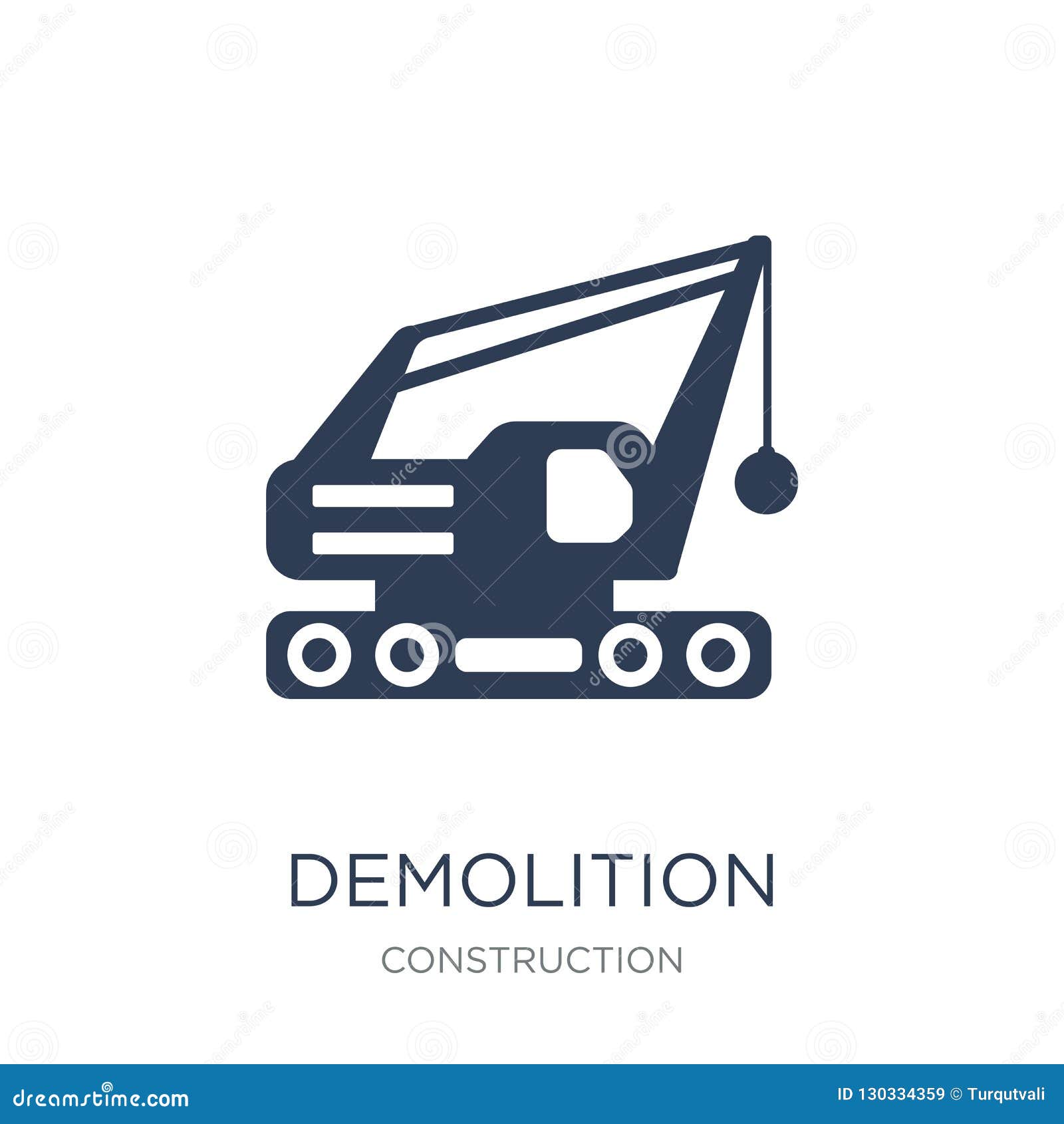 Demolition Icon. Trendy Flat Vector Demolition Icon on White Background ...