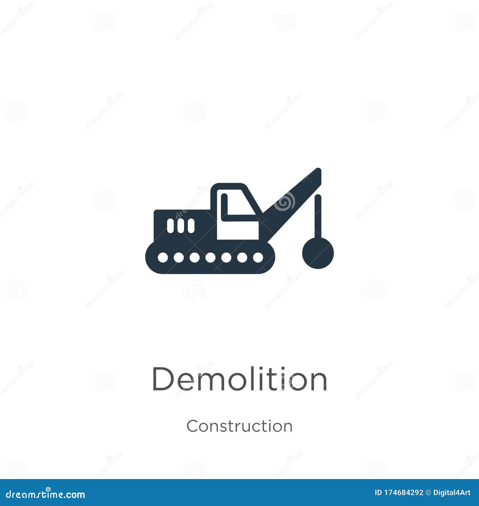 Demolition Icon Vector. Trendy Flat Demolition Icon from Construction ...