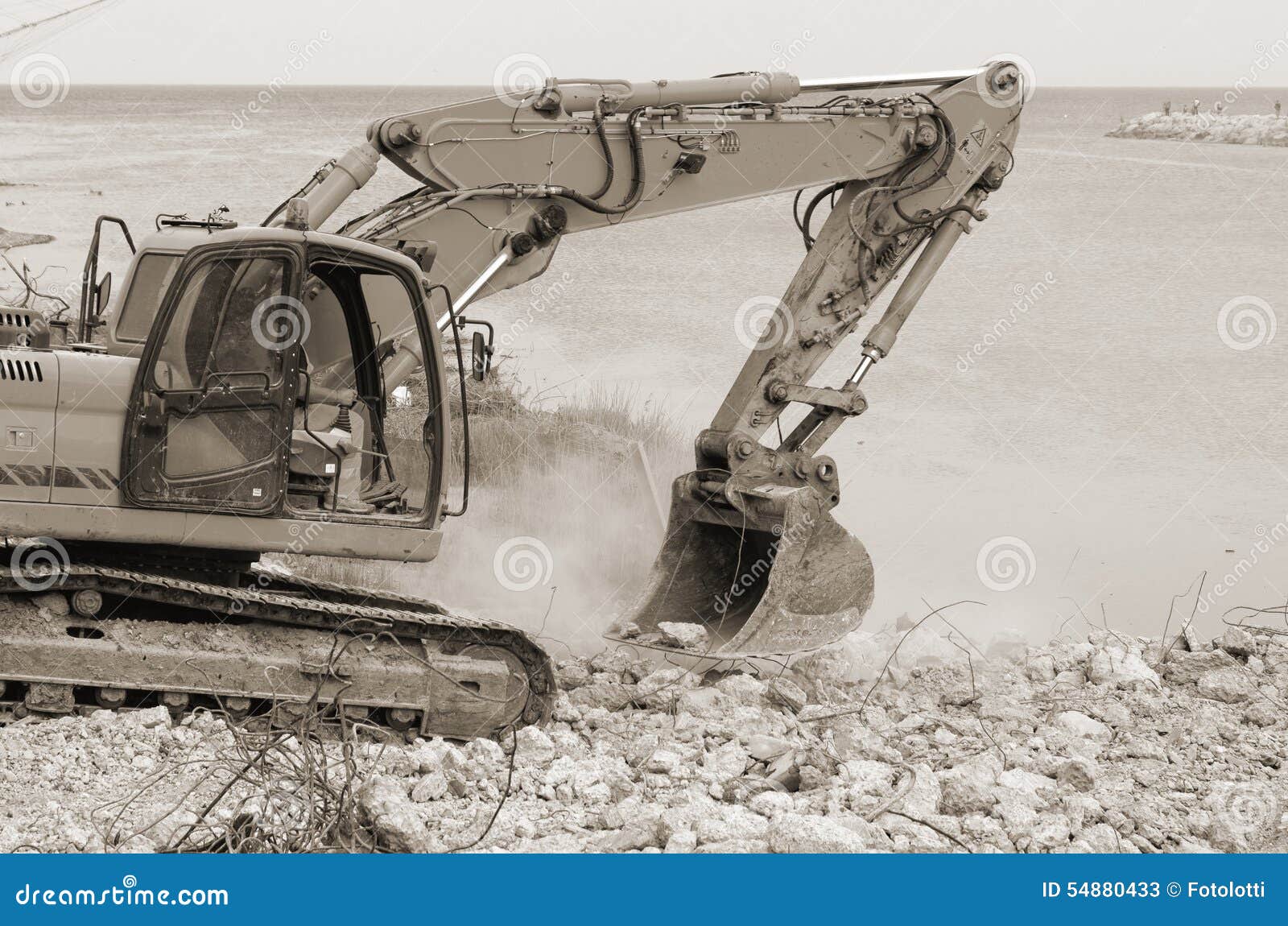 Demolition machine stock image. Image of debris, remove - 54880433