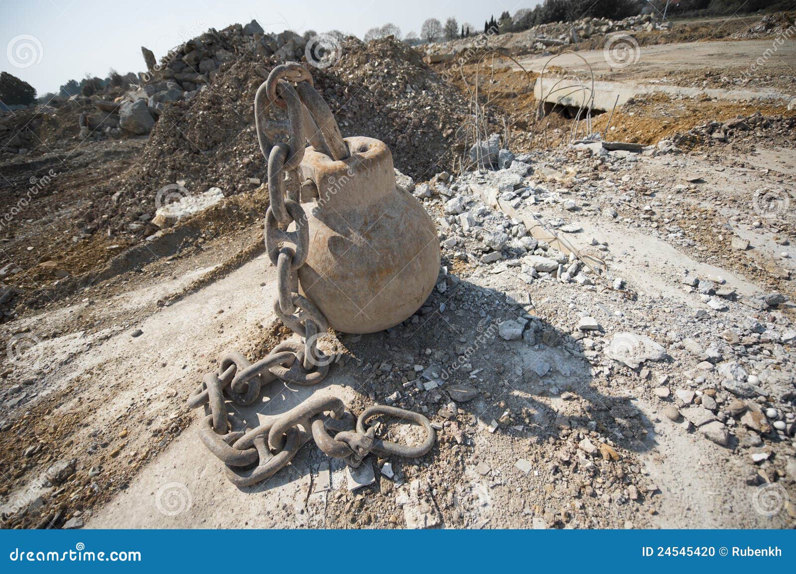 Demolition metal ball stock photo. Image of ball, demolish - 24545420