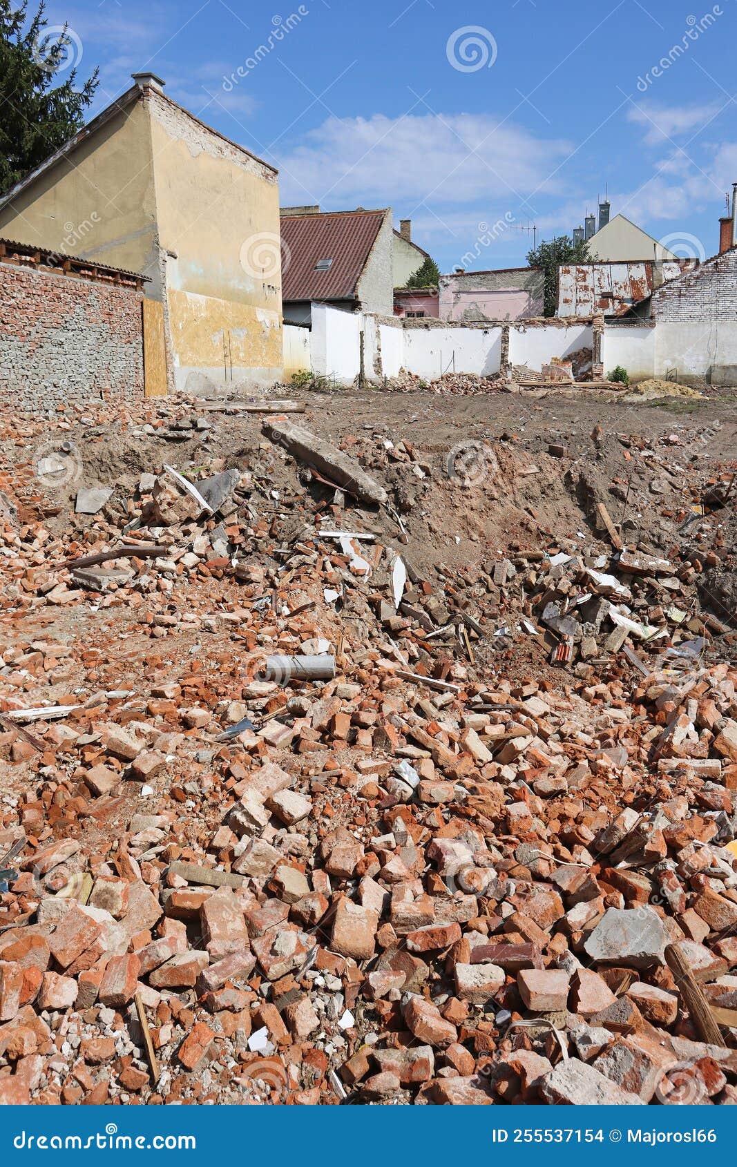 Demolition of an Old Brick House Stock Photo - Image of wall, union ...