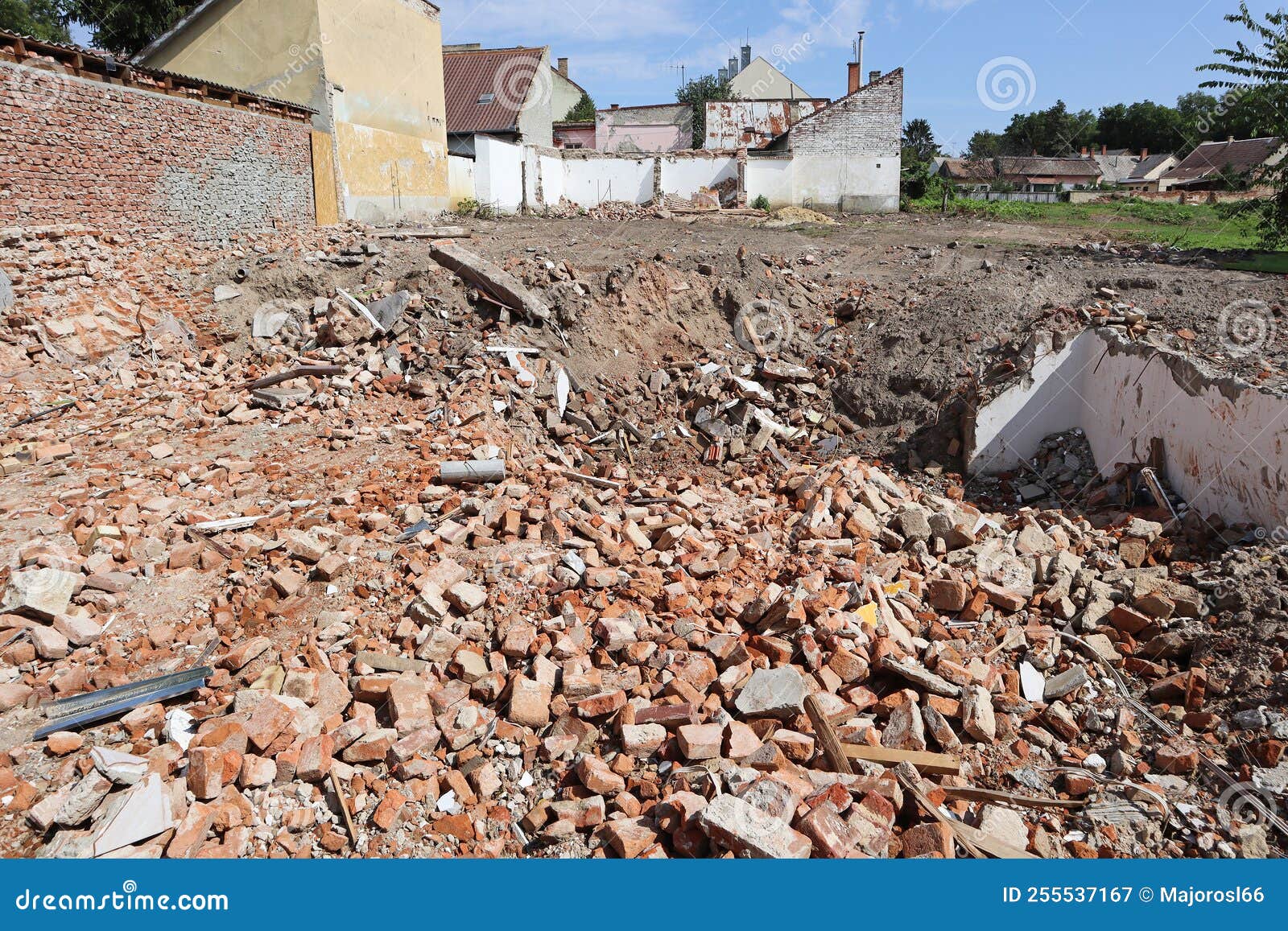 Demolition of an Old Brick House Stock Image - Image of europe, hungary ...