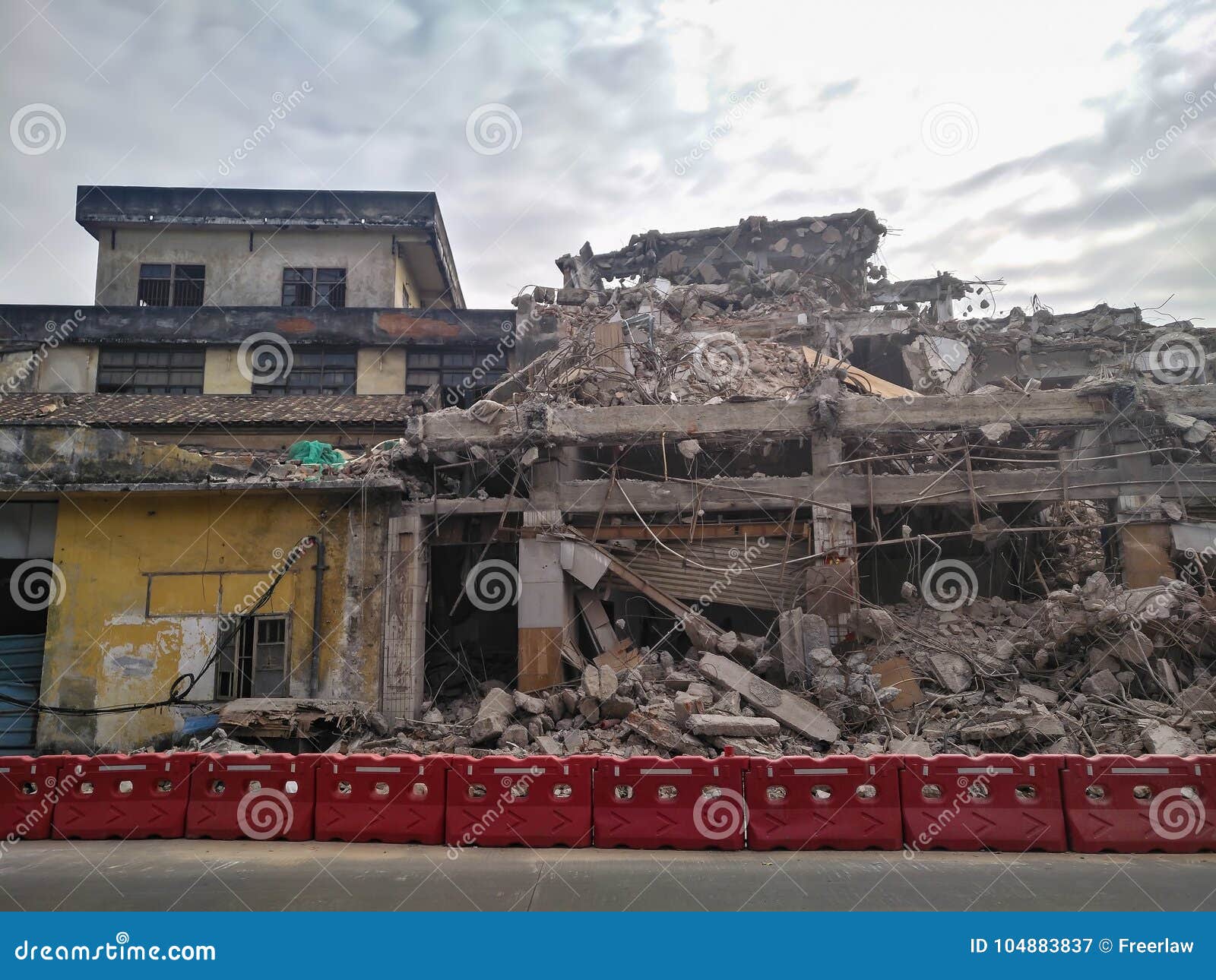 Demolition of an Old Building Stock Image - Image of recycle, building ...