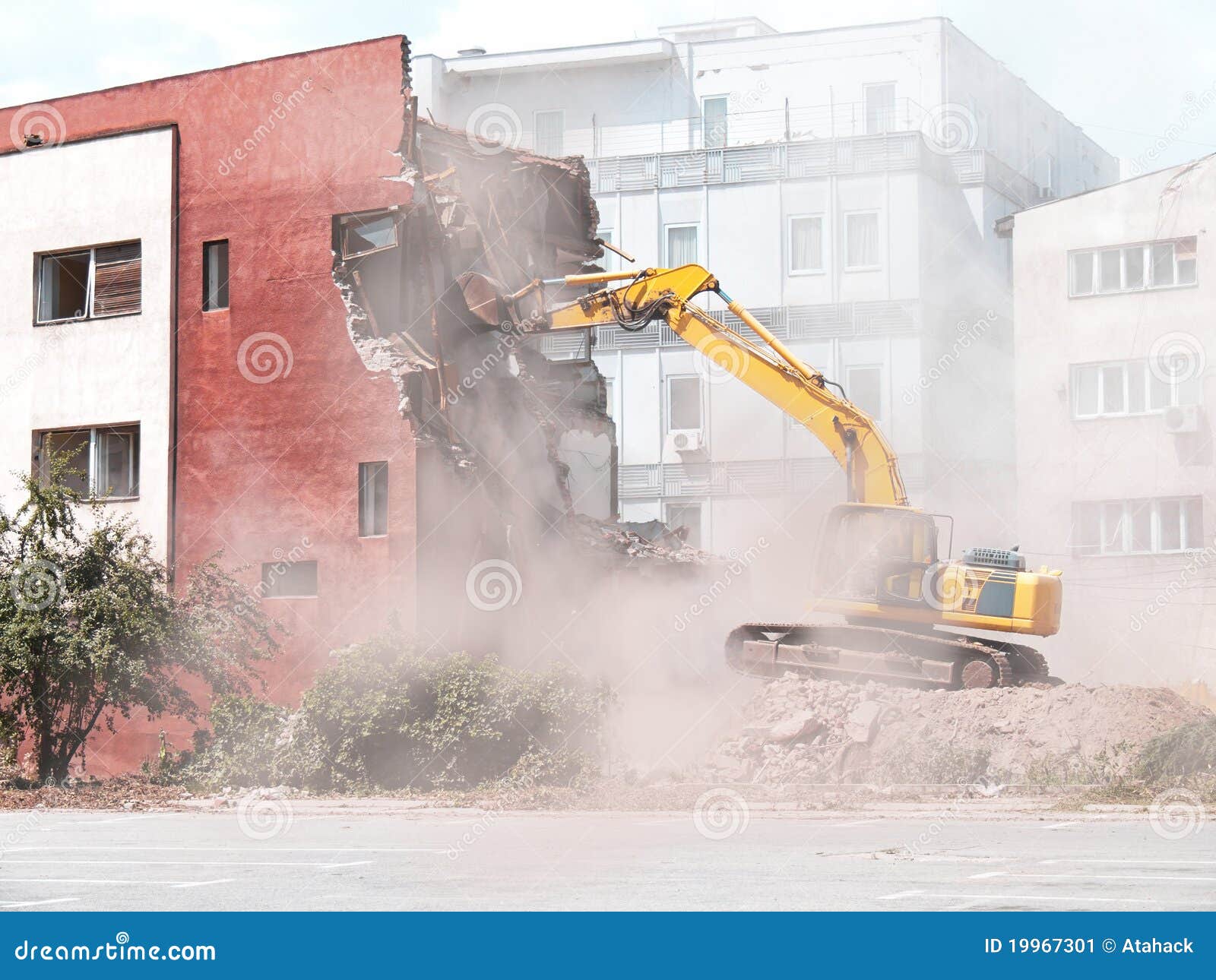 Demolition of old building stock image. Image of explosion - 19967301