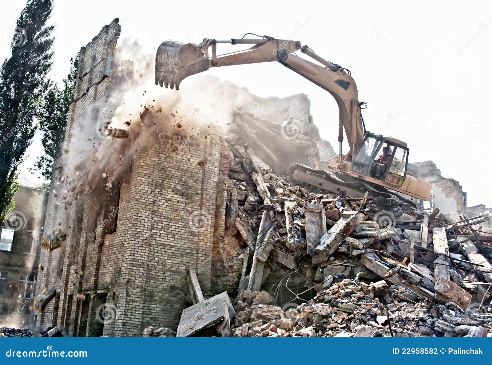 Demolition of old building stock photo. Image of excavation - 22958582