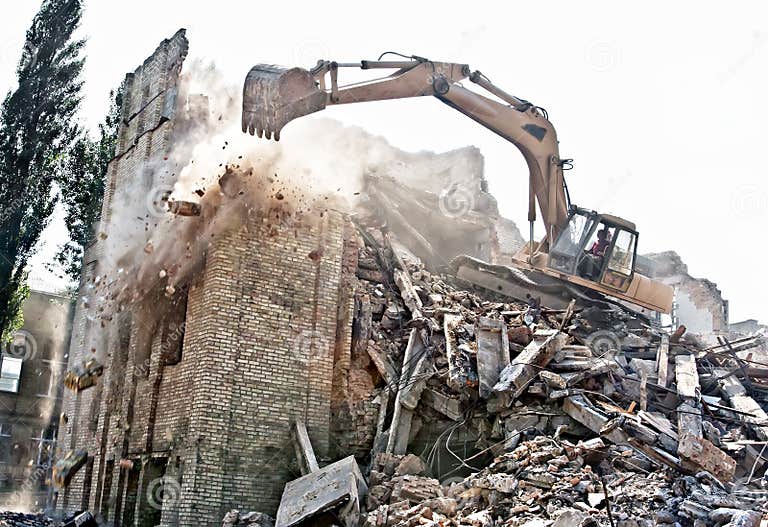 Demolition of old building stock photo. Image of excavation - 22958582