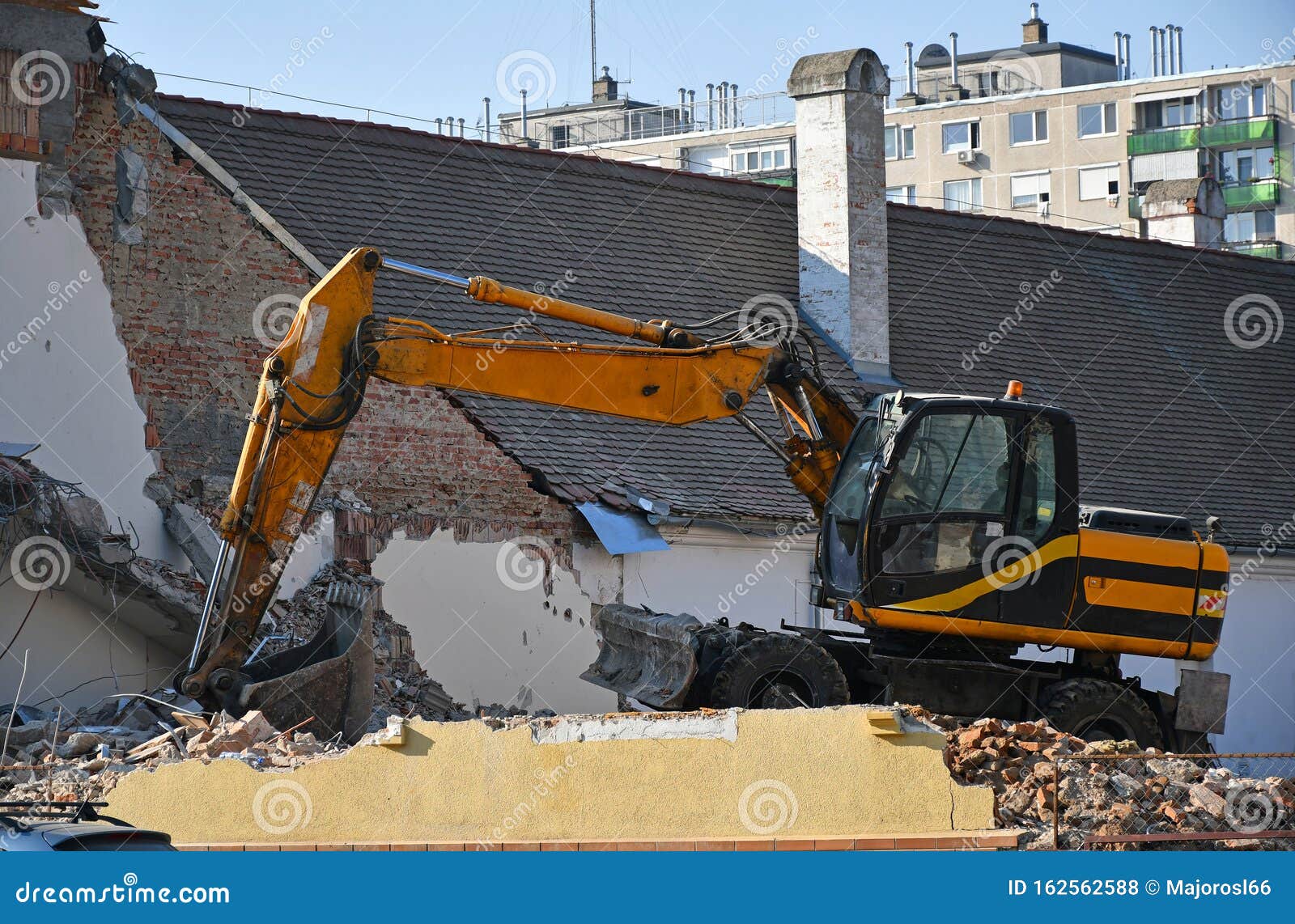 Demolition of an Old Building in the City Stock Photo - Image of stack ...