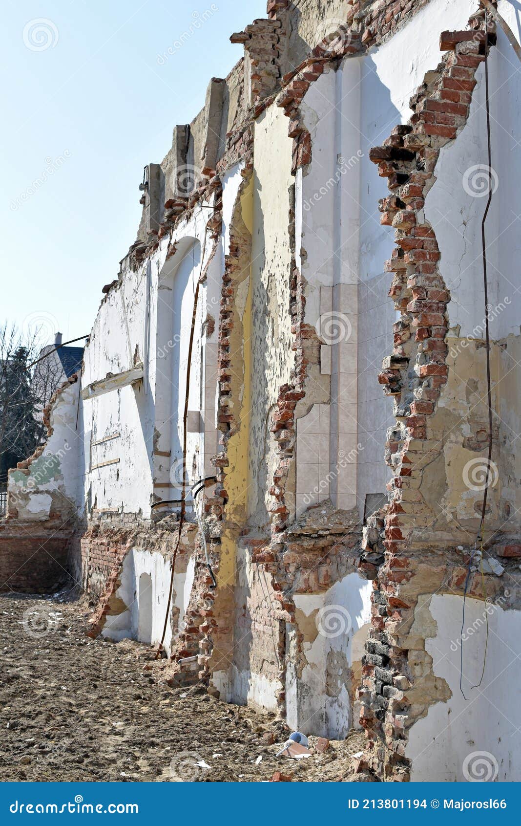 Demolition of an Old Building in the City Stock Photo - Image of wall ...