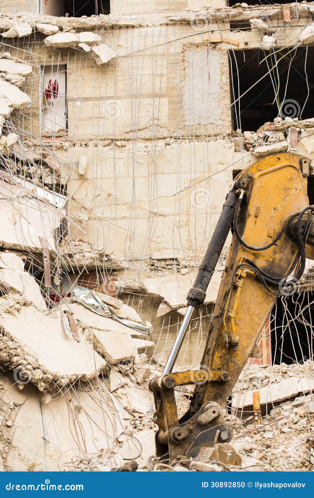 Demolition of an Old Building Stock Photo - Image of dismantle, heavy ...