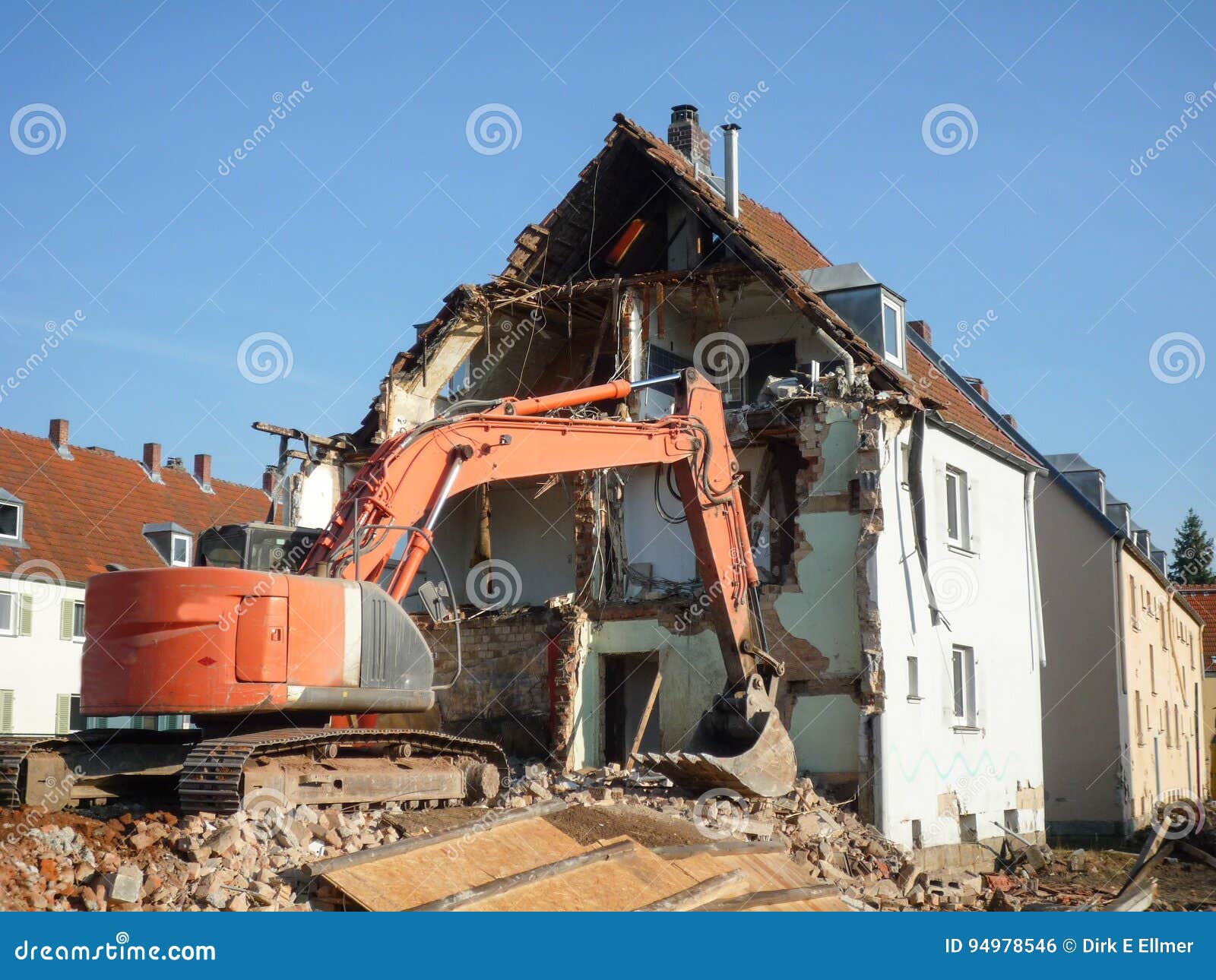 Demolition of an Old Building Stock Photo - Image of abandoned ...