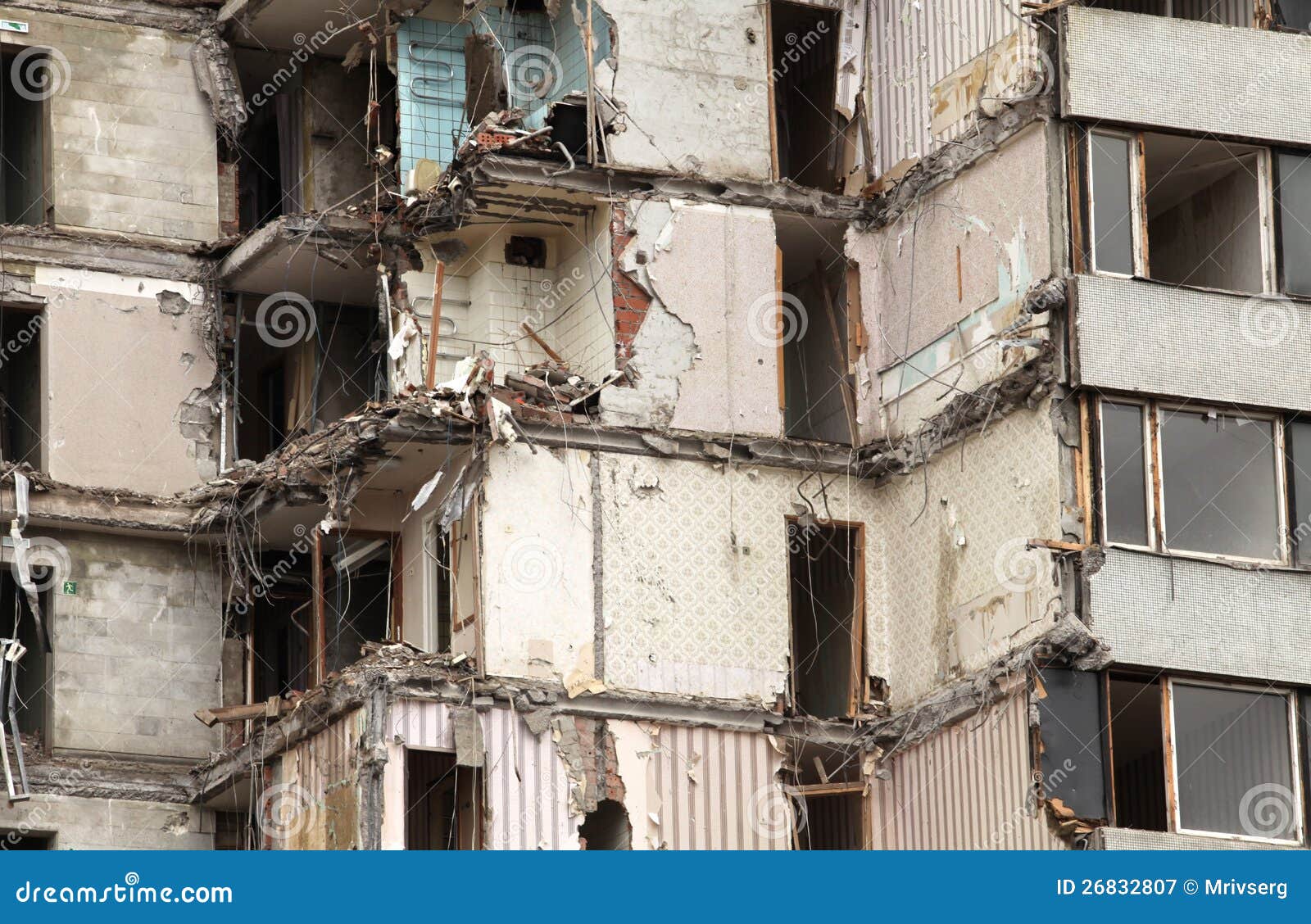 Demolition of Old Buildings Stock Image - Image of house, concrete ...