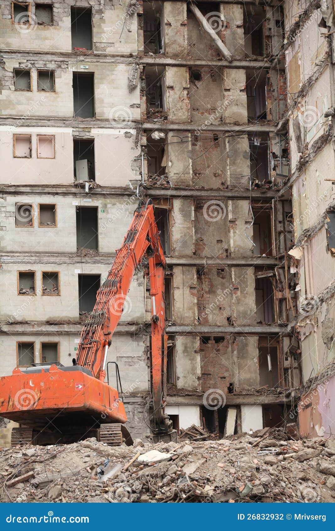 Demolition of Old Buildings Stock Photo - Image of bulldozer, exterior ...