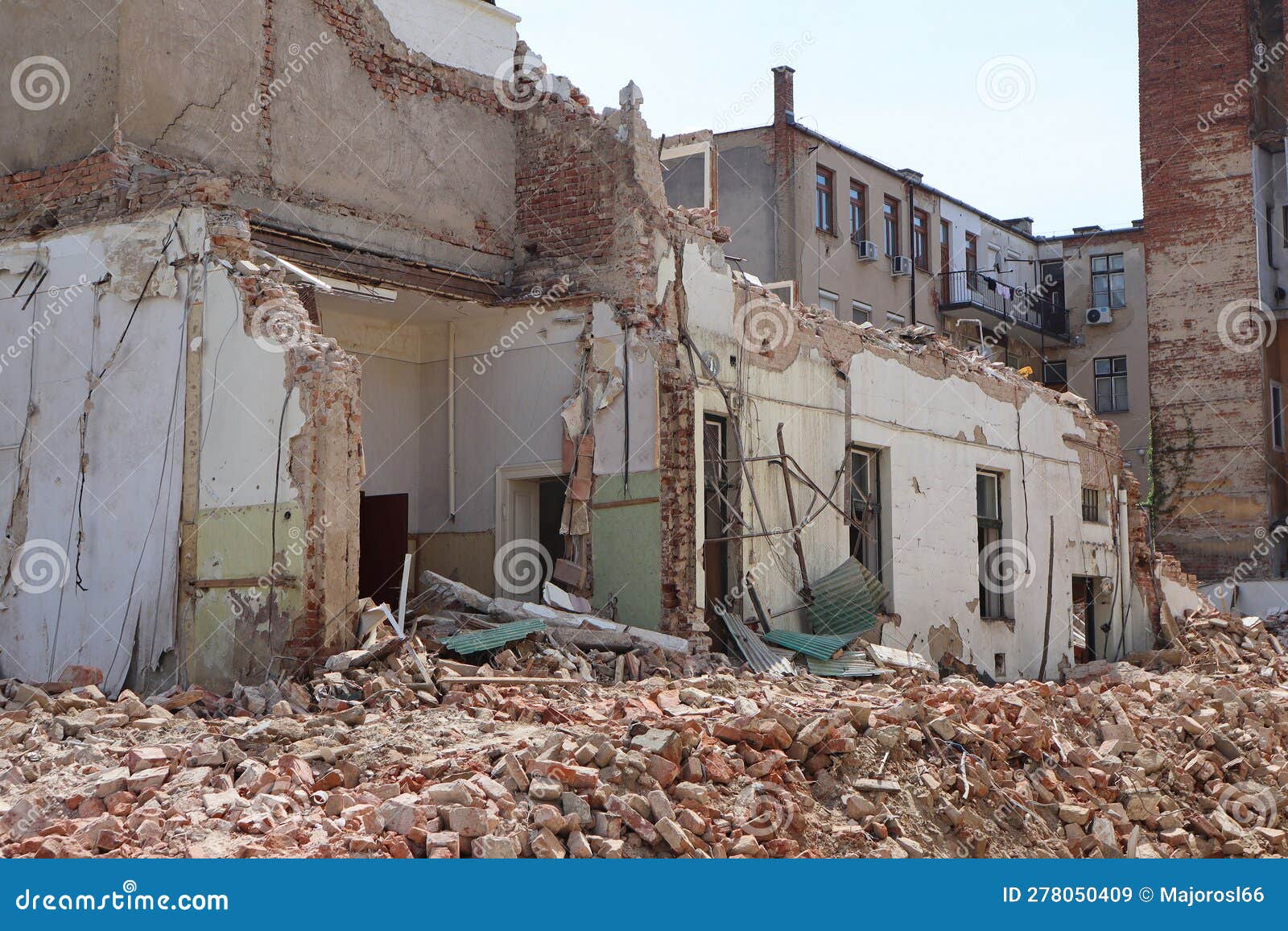 Demolition of Old Buildings in the City Stock Image - Image of hungary ...