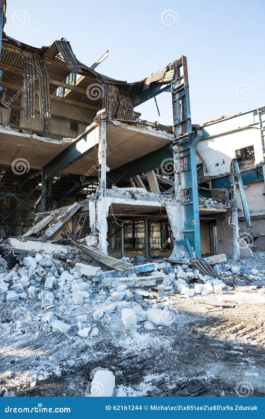 Demolition of the Old Factory Building Stock Photo - Image of house ...