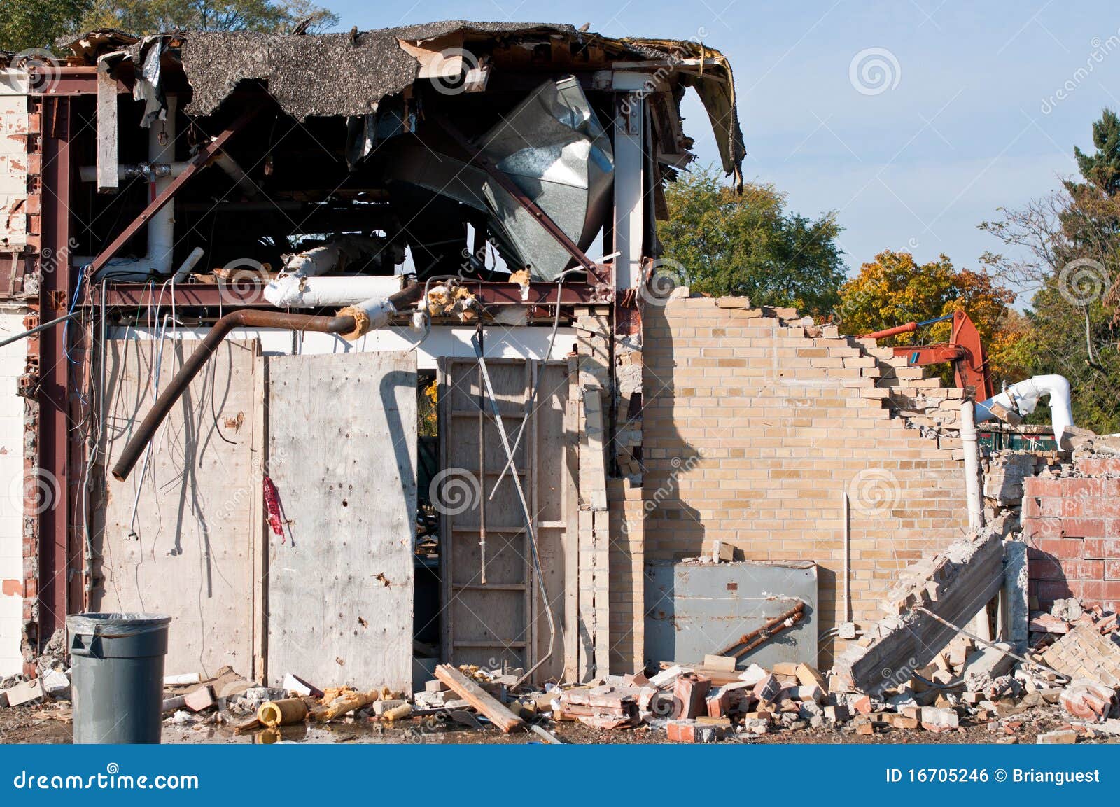 Demolition Of An Old HIgh School Building Stock Photo - Image of site ...