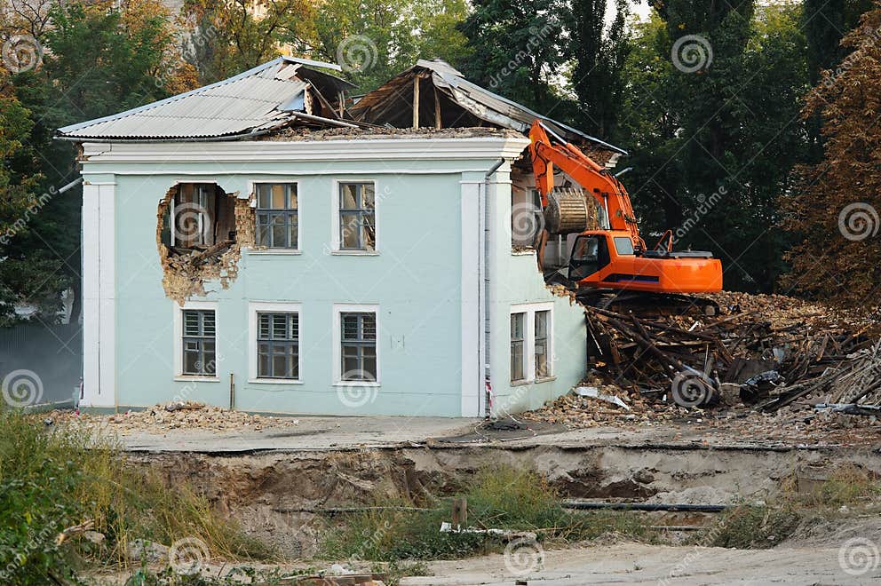 Demolition of an old house stock image. Image of brick - 21575841