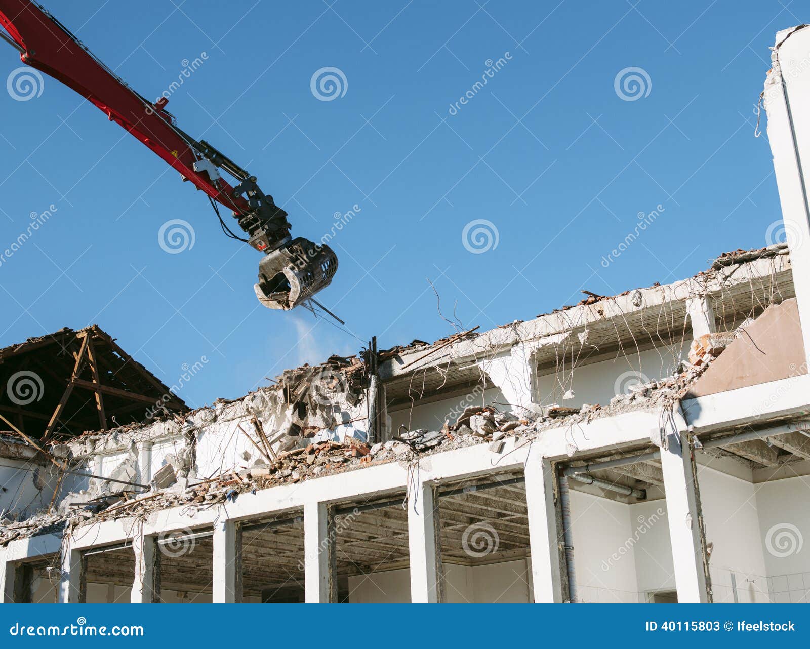 Demolition Process - New Beginings Stock Image - Image of dusty ...