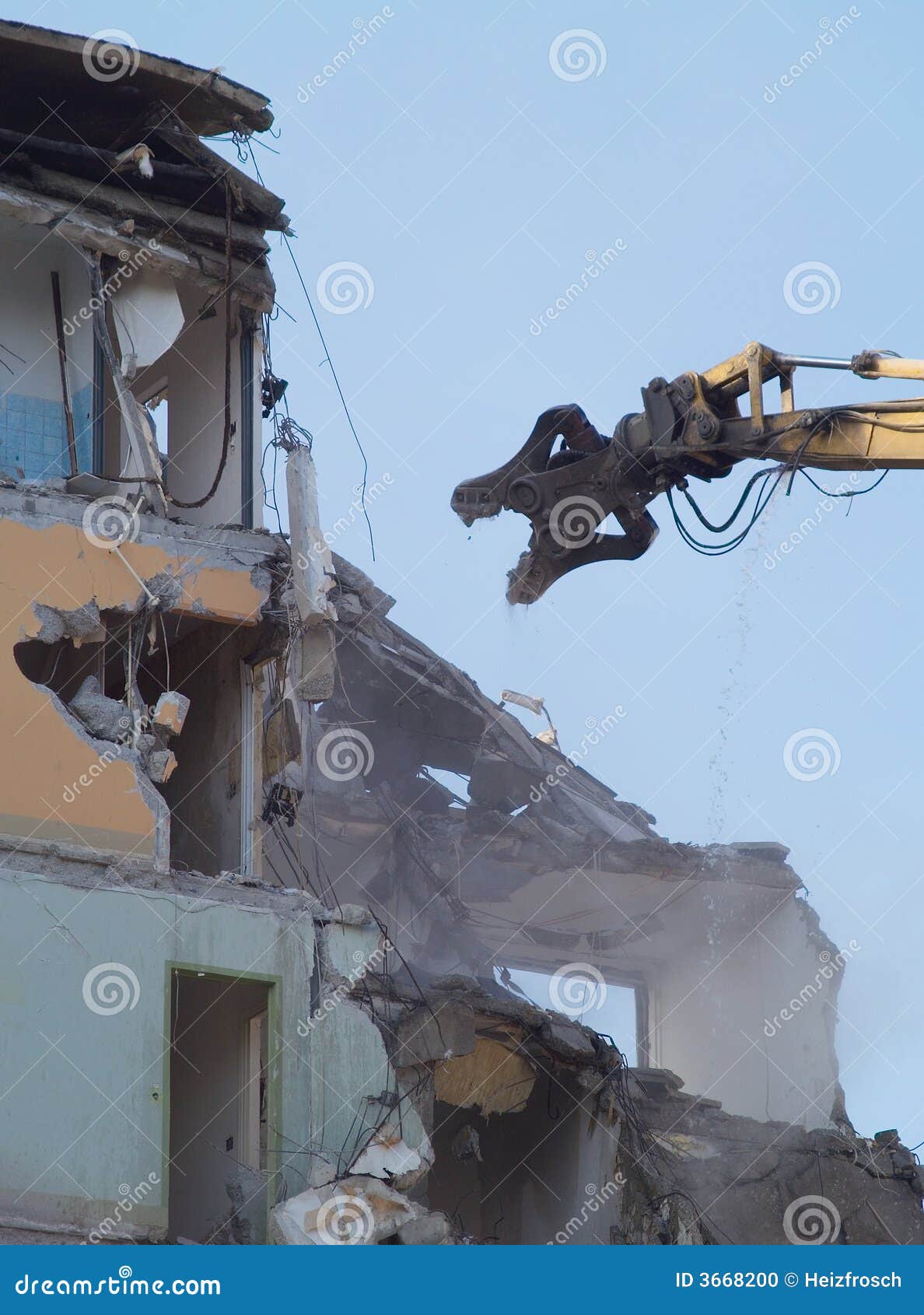 Demolition in progress stock photo. Image of demolishing - 3668200
