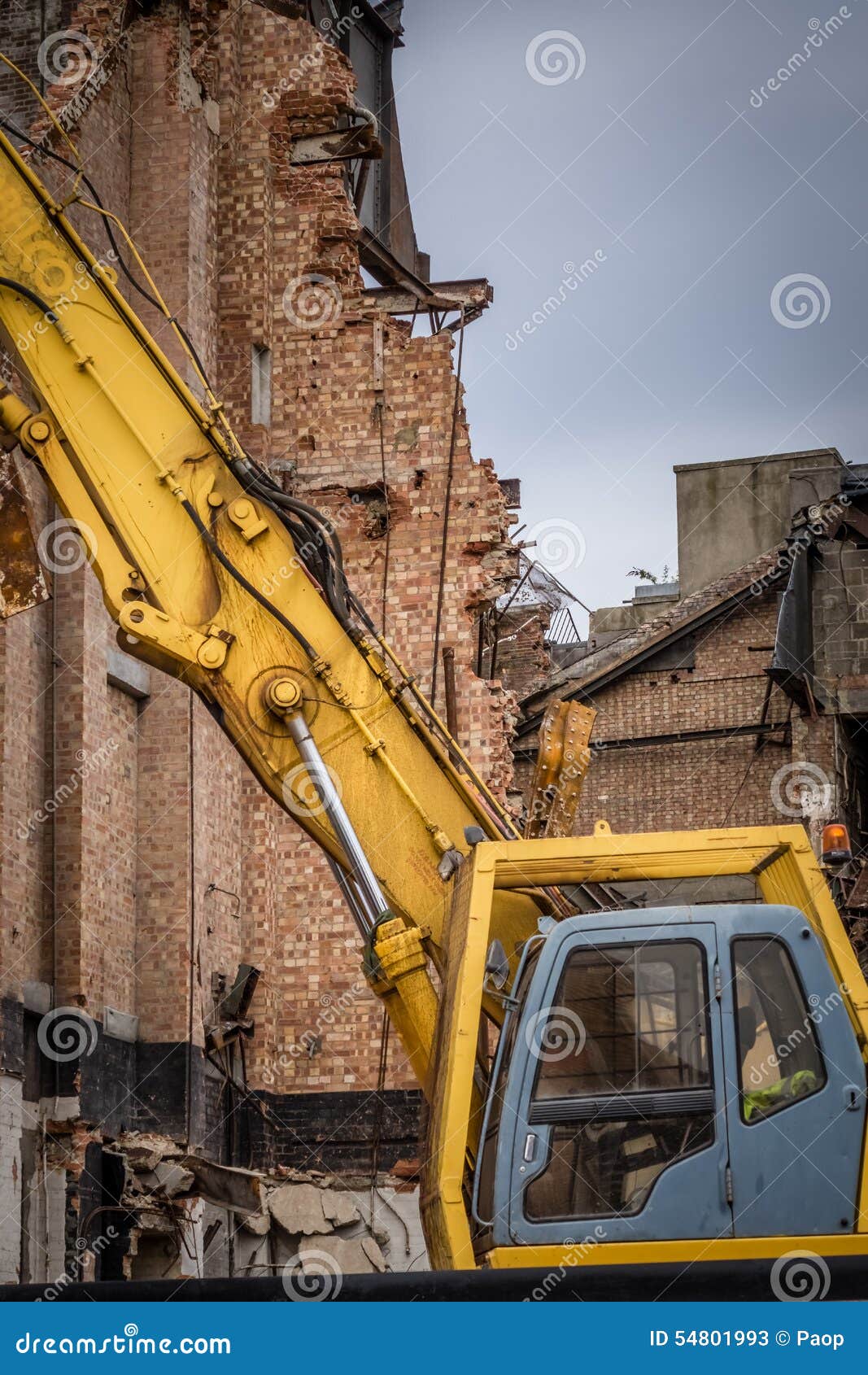 Demolition in progress stock image. Image of demolish - 54801993