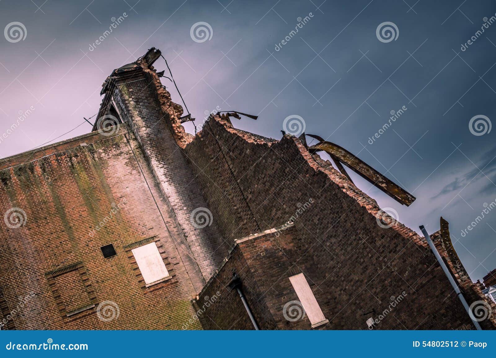 Demolition in progress stock photo. Image of bulldozer - 54802512