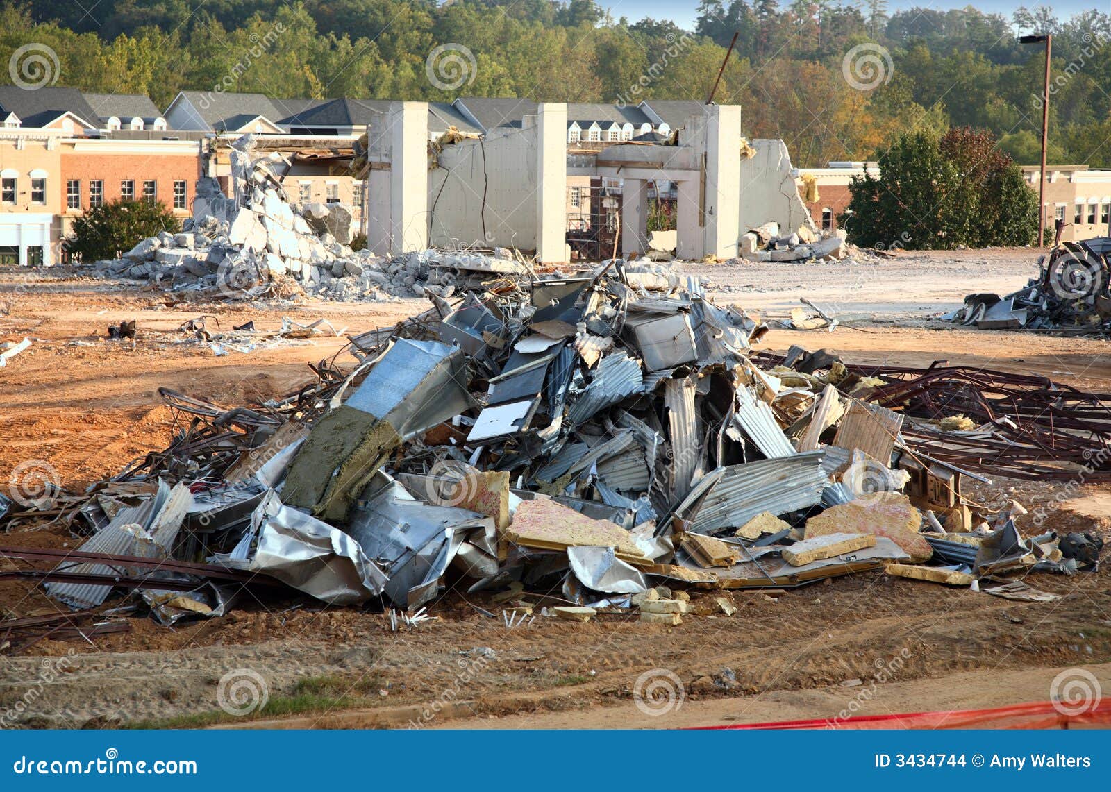 Demolition rubble stock photo. Image of trash, pile, earthquake - 3434744