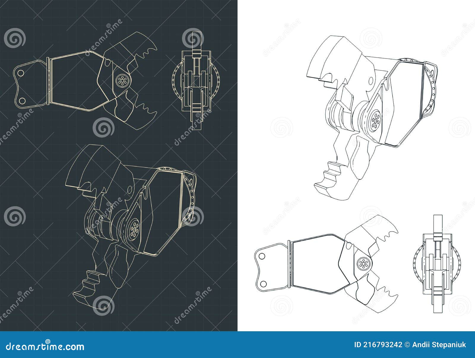 Demolition Shear Blueprints Stock Vector - Illustration of development ...