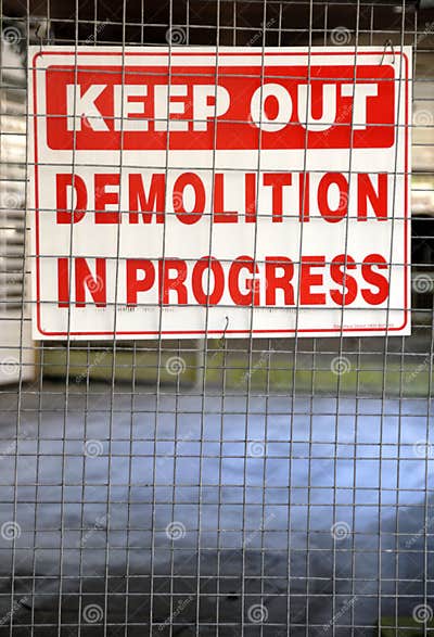 Demolition sign stock image. Image of sign, warn, notice - 4751393